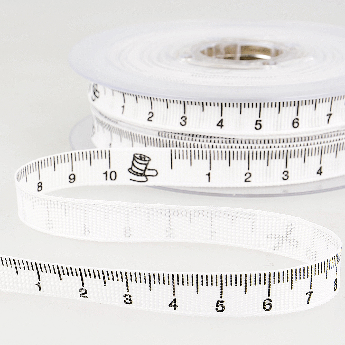 Ribbon: Tape Measure: 25m x 15mm: White - Stephanoise - Groves and Banks