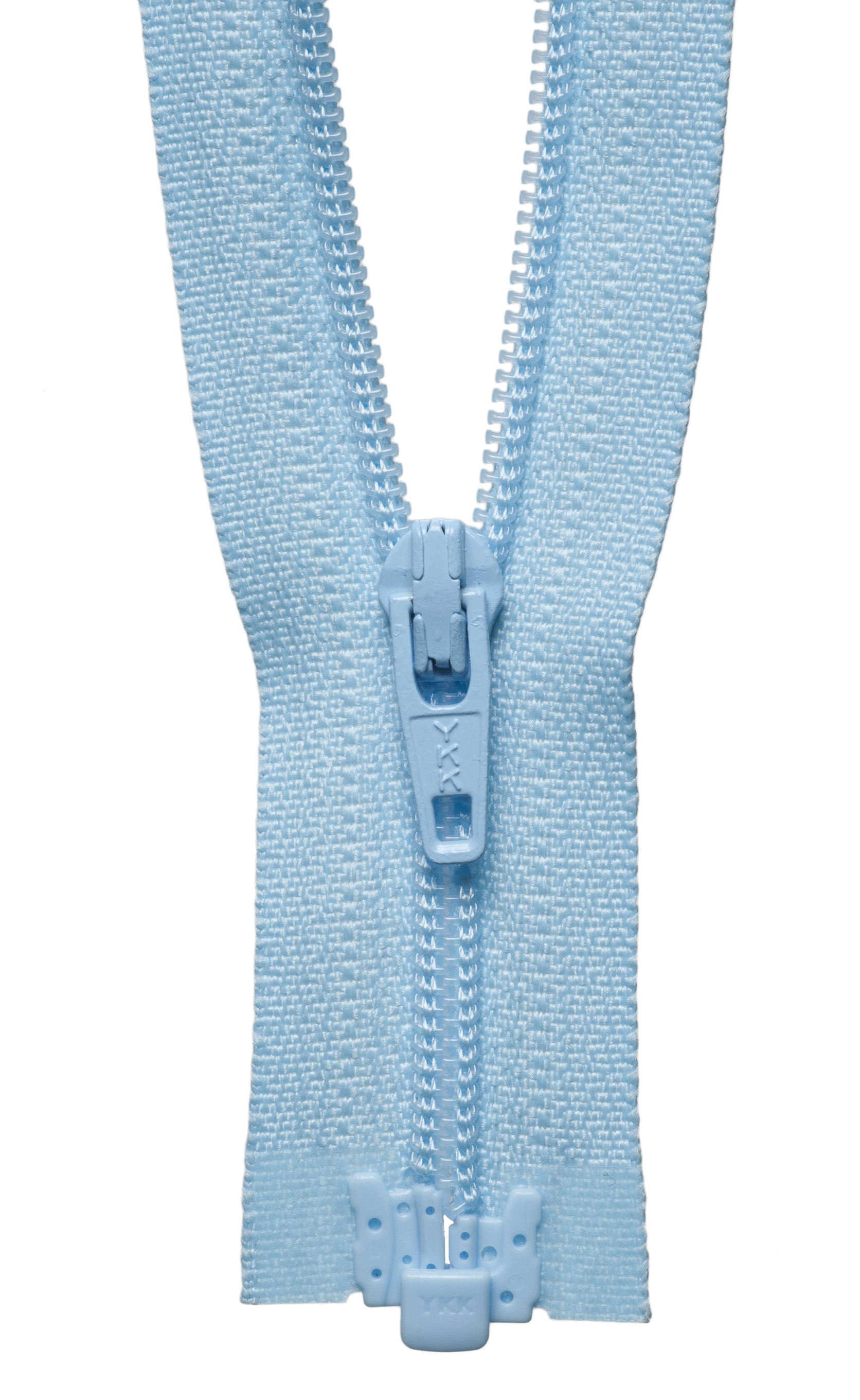 Light-Weight Open End Zip: 36cm: Light Blue - YKK - Groves and Banks