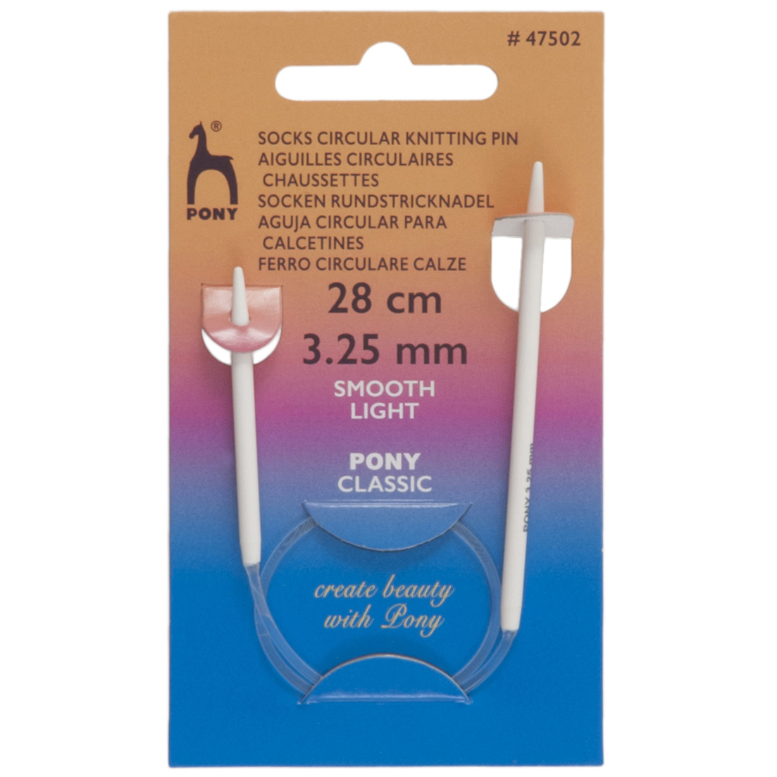 Knitting Pins: Circular: Fixed: Sock: 28cm x 3.25mm - Pony - Groves and ...