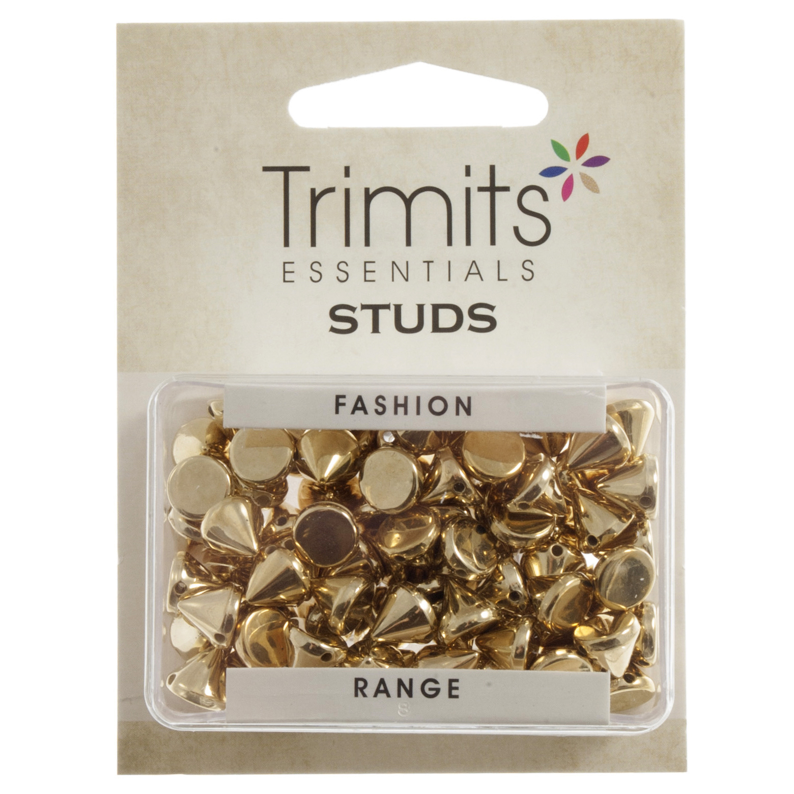 Trim: Studs: Sew-on: Cone: Gold: 8 x 8mm: 80 Pack - Trimits - Groves ...