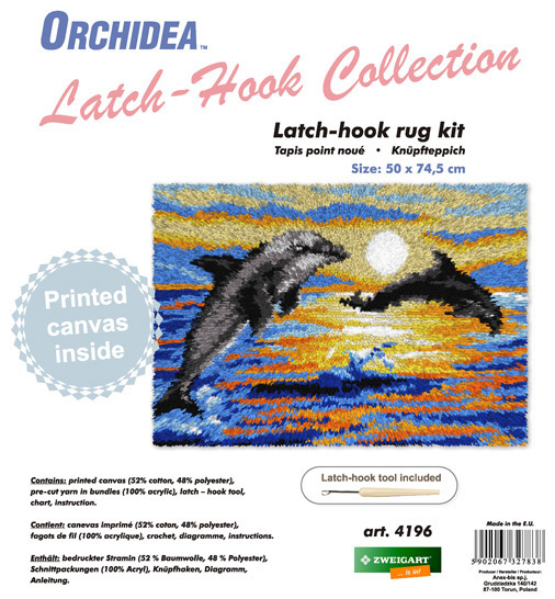 Latch Hook Kit: Rug: Dolphins - Orchidea - Groves and Banks