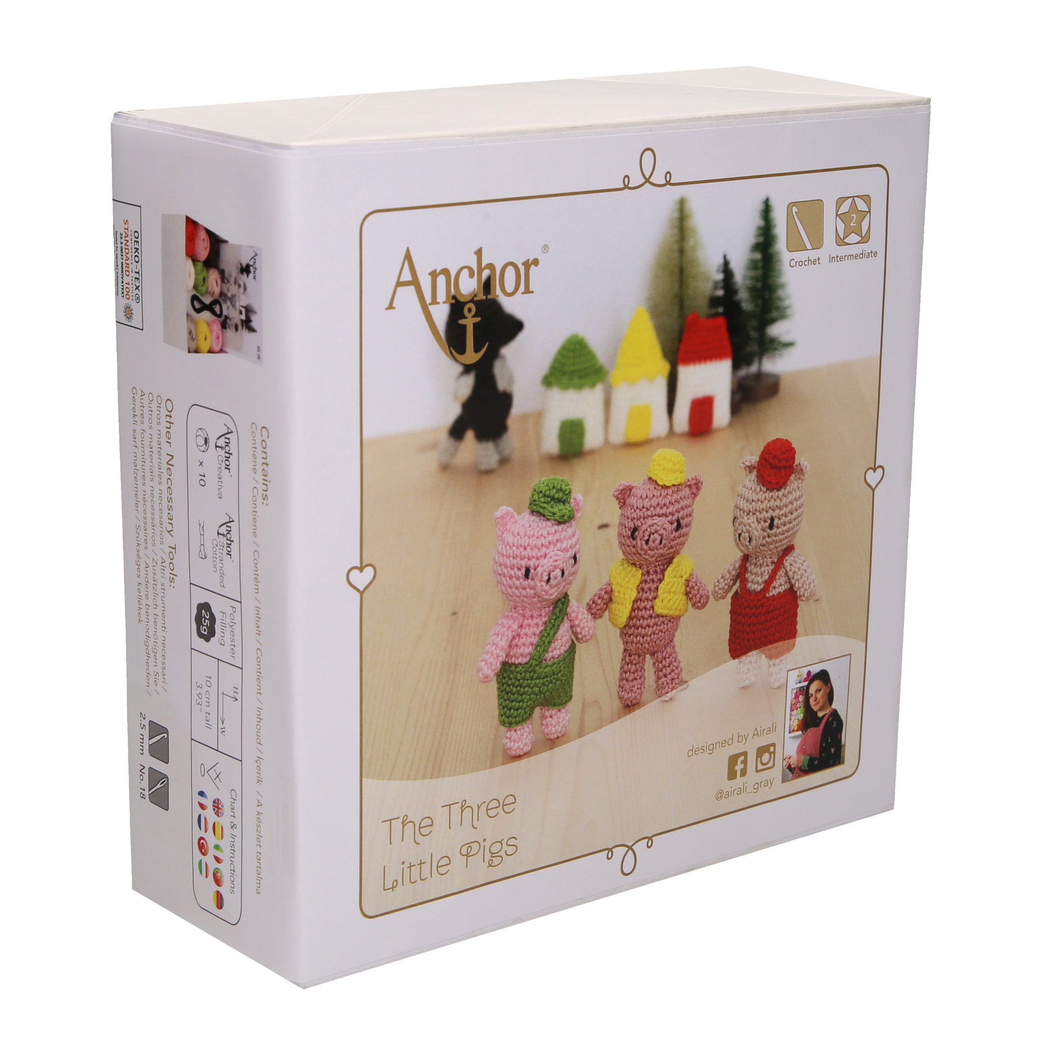 Crochet Kit: Creativa: Amigurumi: Three Little Pigs - Anchor - Groves ...