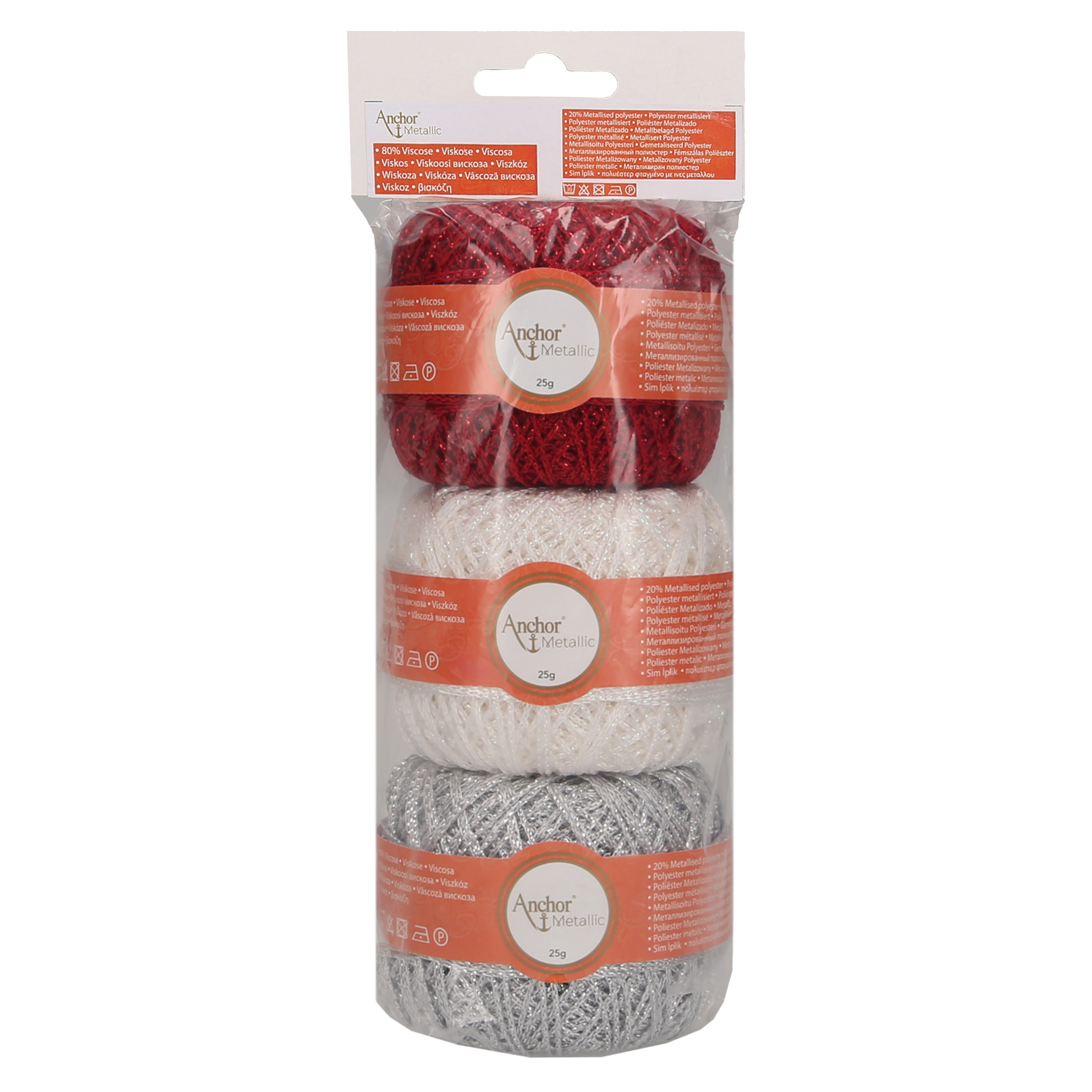 Crochet Yarn: Anchor Metallic: Assortment: 3 x 25g: Nordic Stars ...