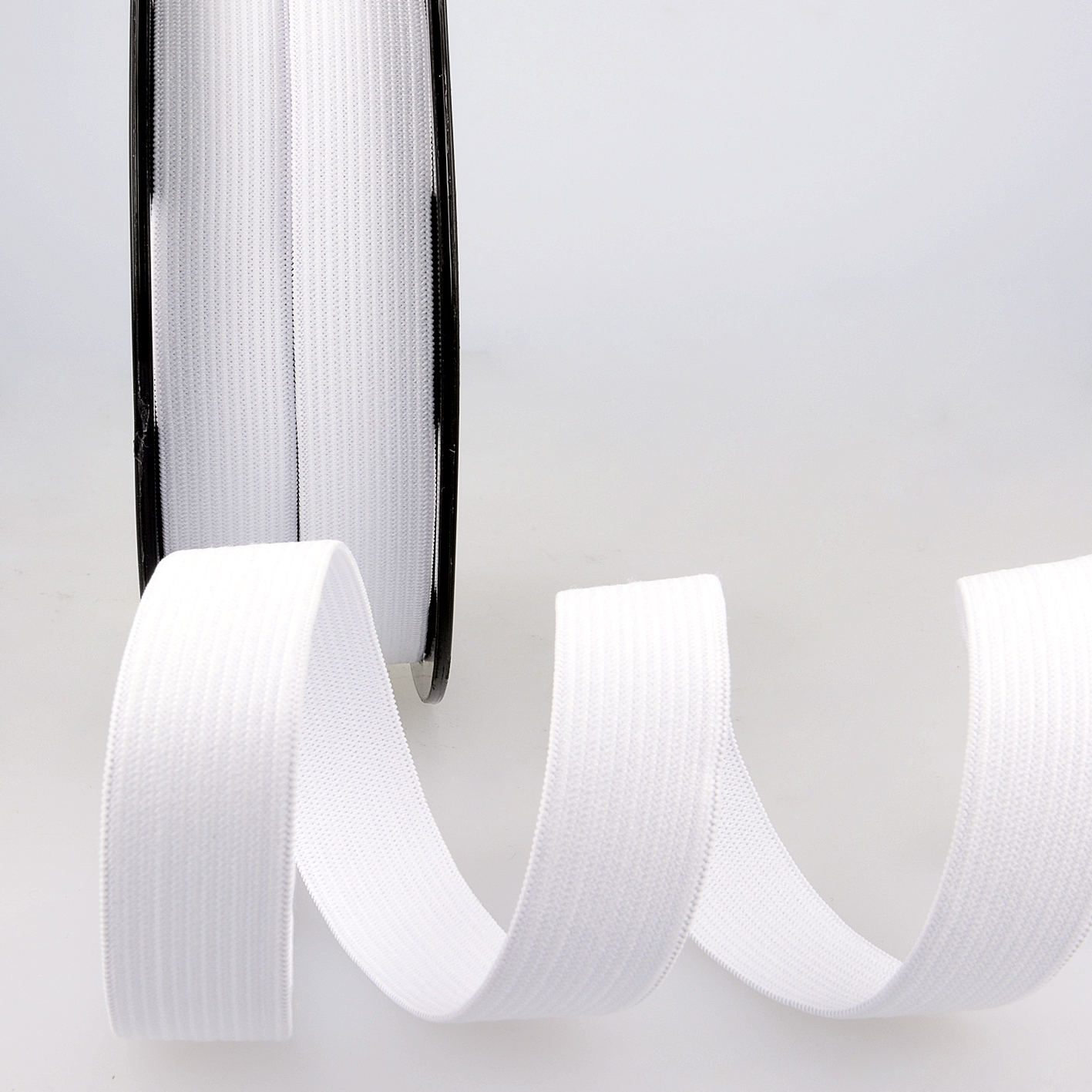 Elastic Ribbon: 50m x 5mm: White - Stephanoise - Groves and Banks