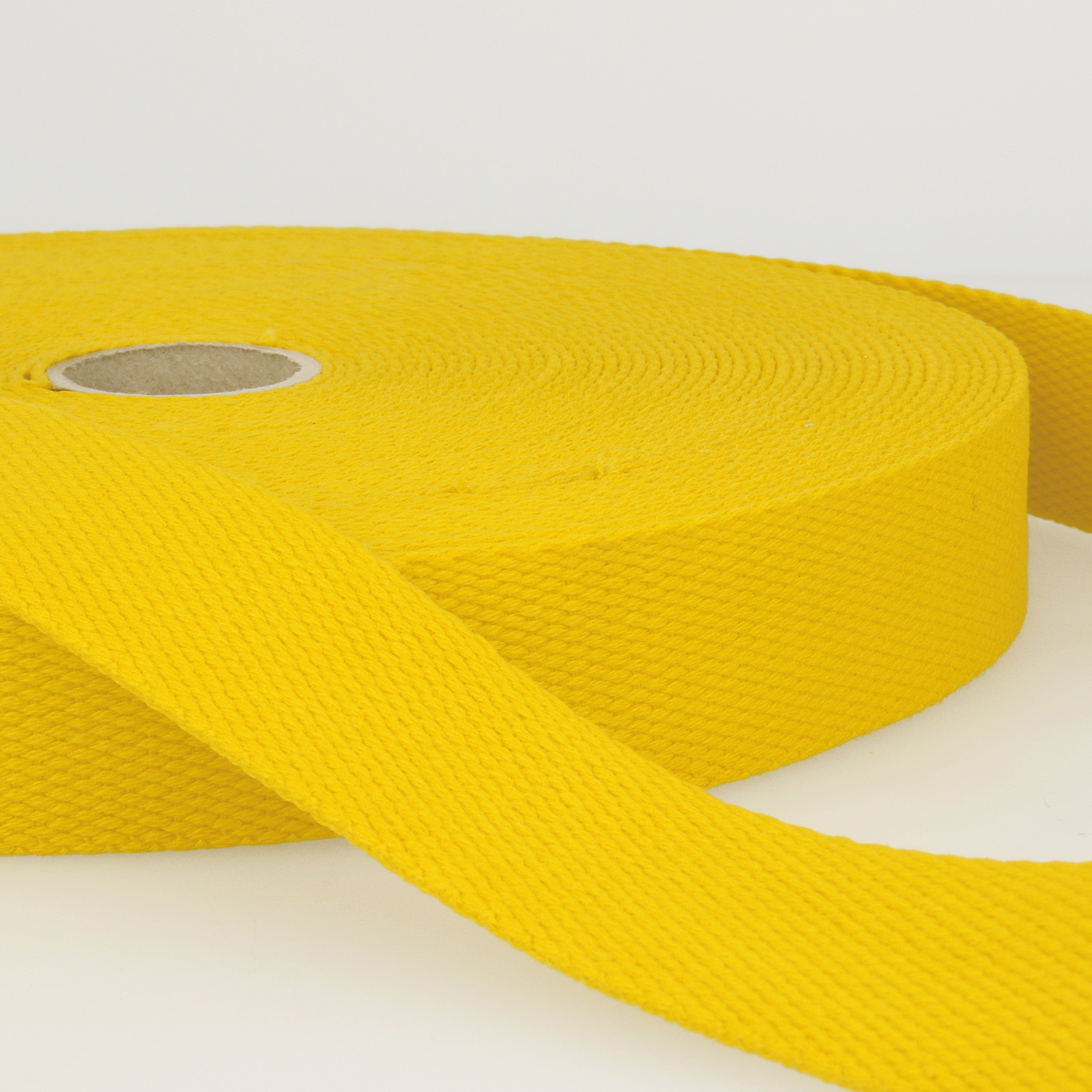 Trim: Webbing: Cotton: 20m x 25mm: Yellow - Stephanoise - Groves and Banks