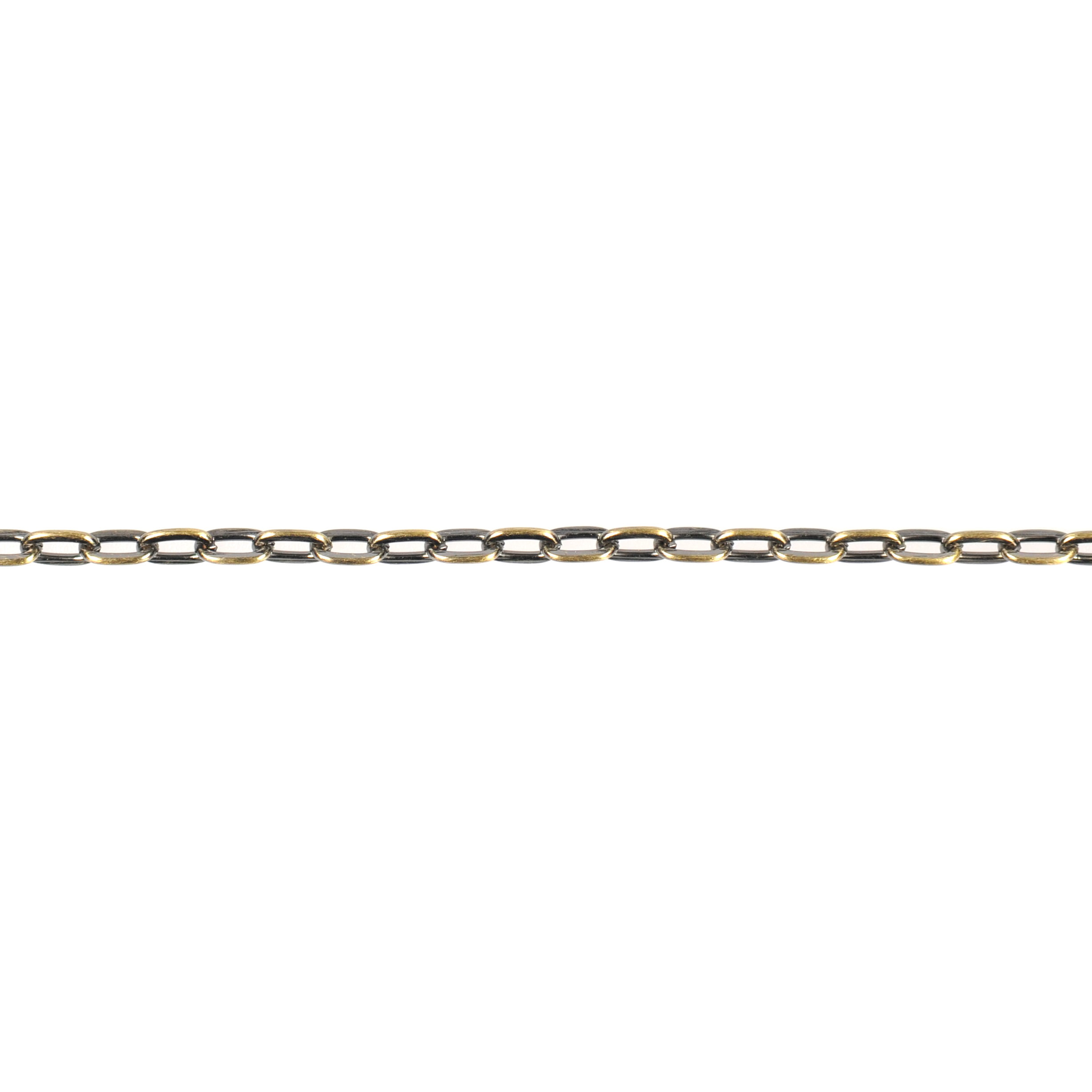 Trim: Chain: Flat Oval Link: 6 Links per Inch: 10m x 4mm: Antique Brass ...