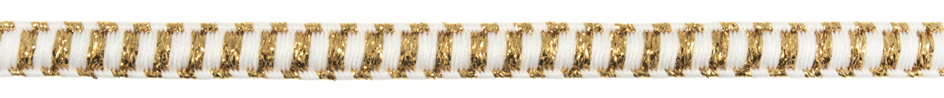 Trim: Striped Band: Metallic: 25m x 9mm: White and Gold - Essential ...