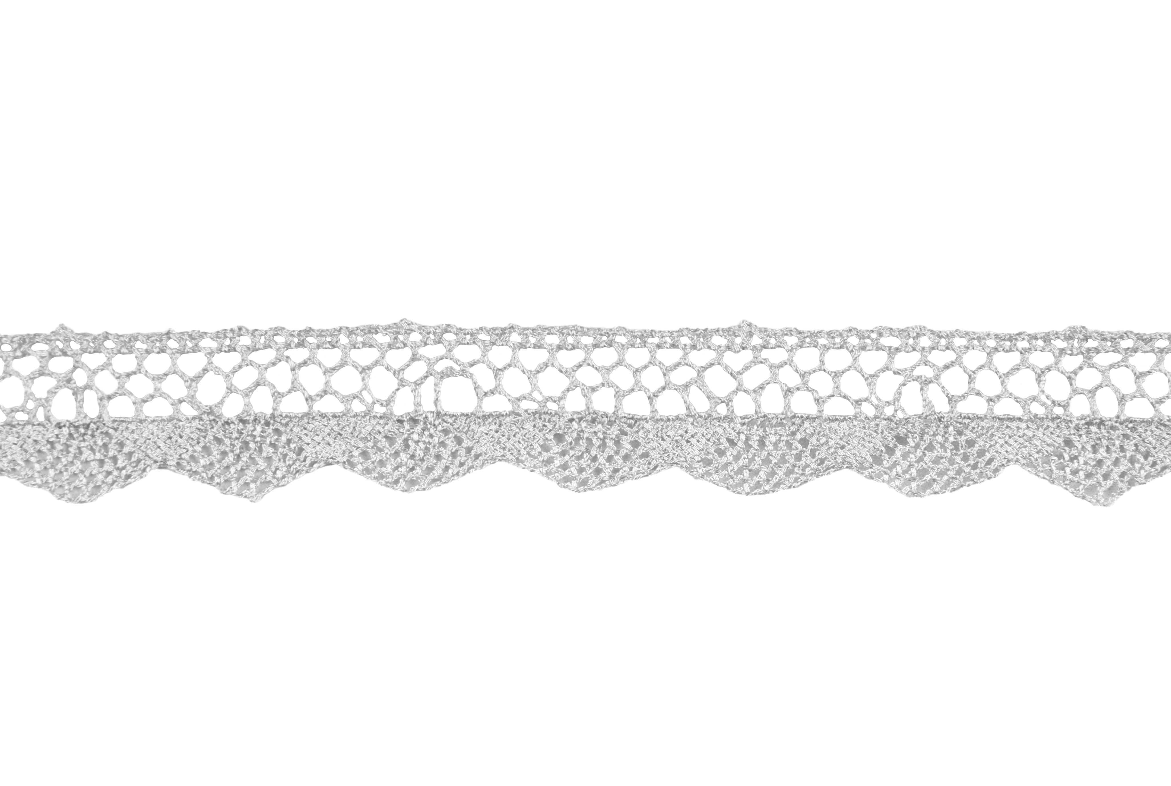 Trim: Lace: Metallic: 25m x 20mm: Light Silver - Essential Trimmings ...