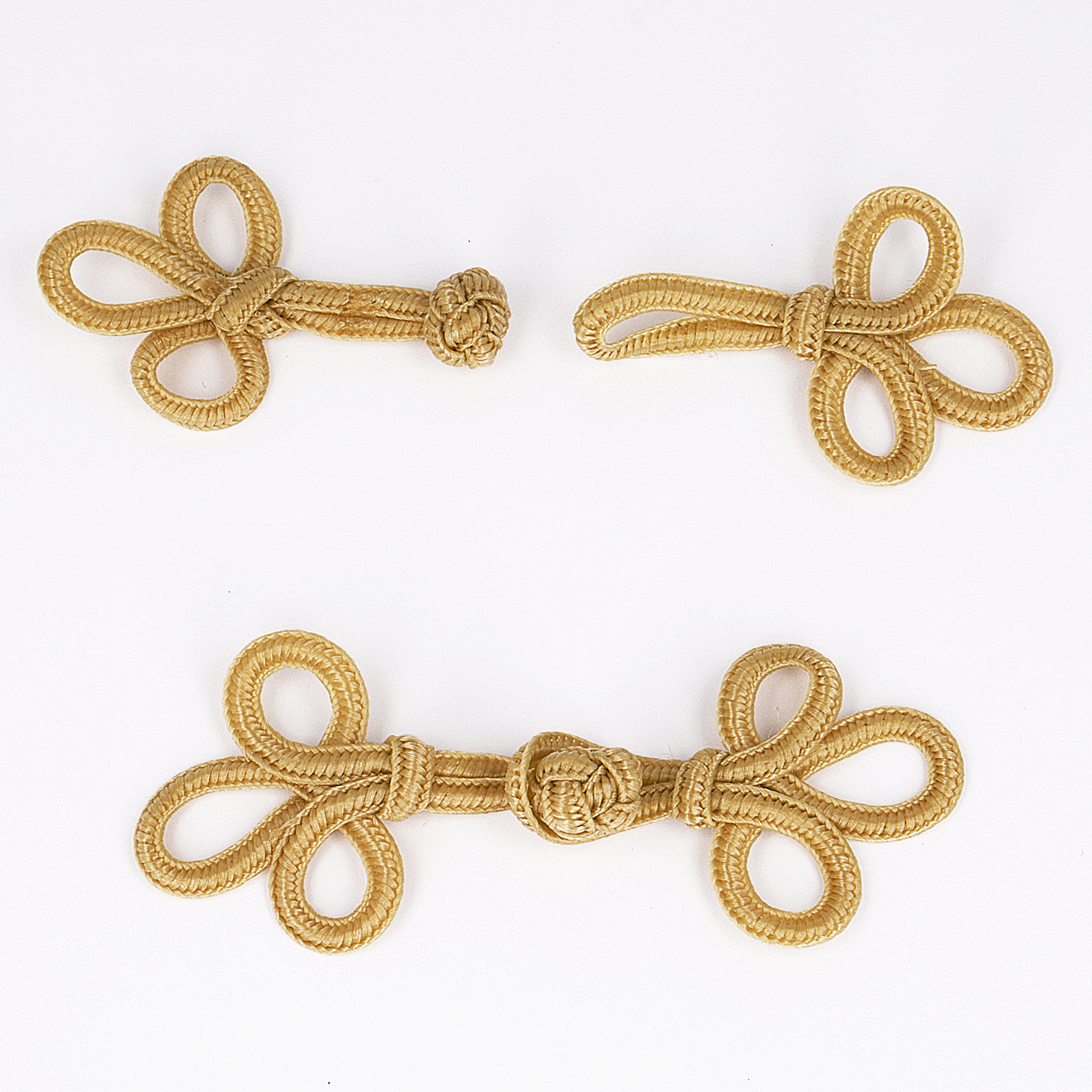 Trim: Frog Clasp: 11cm: Beige - Stephanoise - Groves and Banks