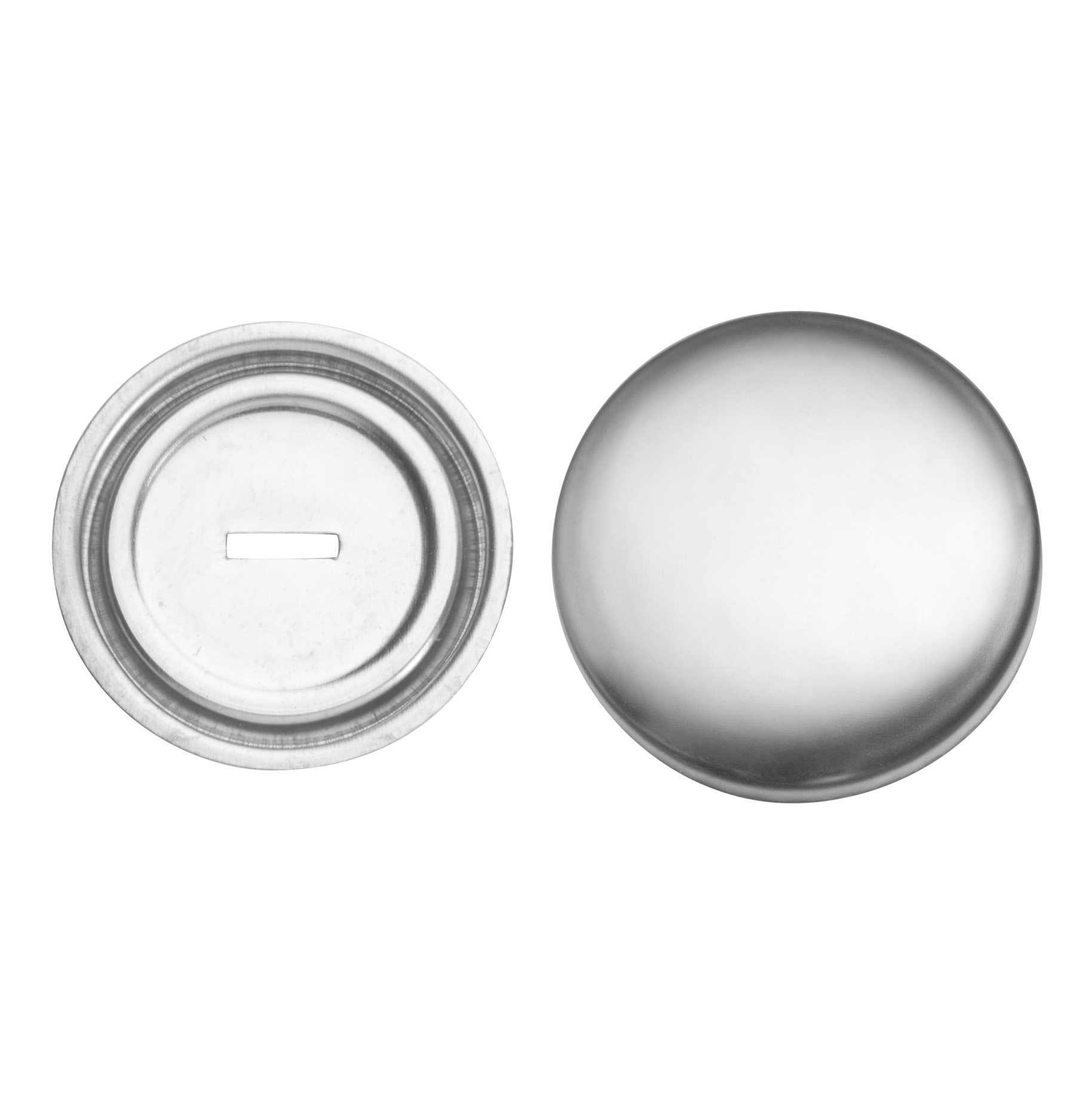 Buttons: Cover: Steel: Silver: 15mm: 6 Pieces - Milward - Groves and Banks