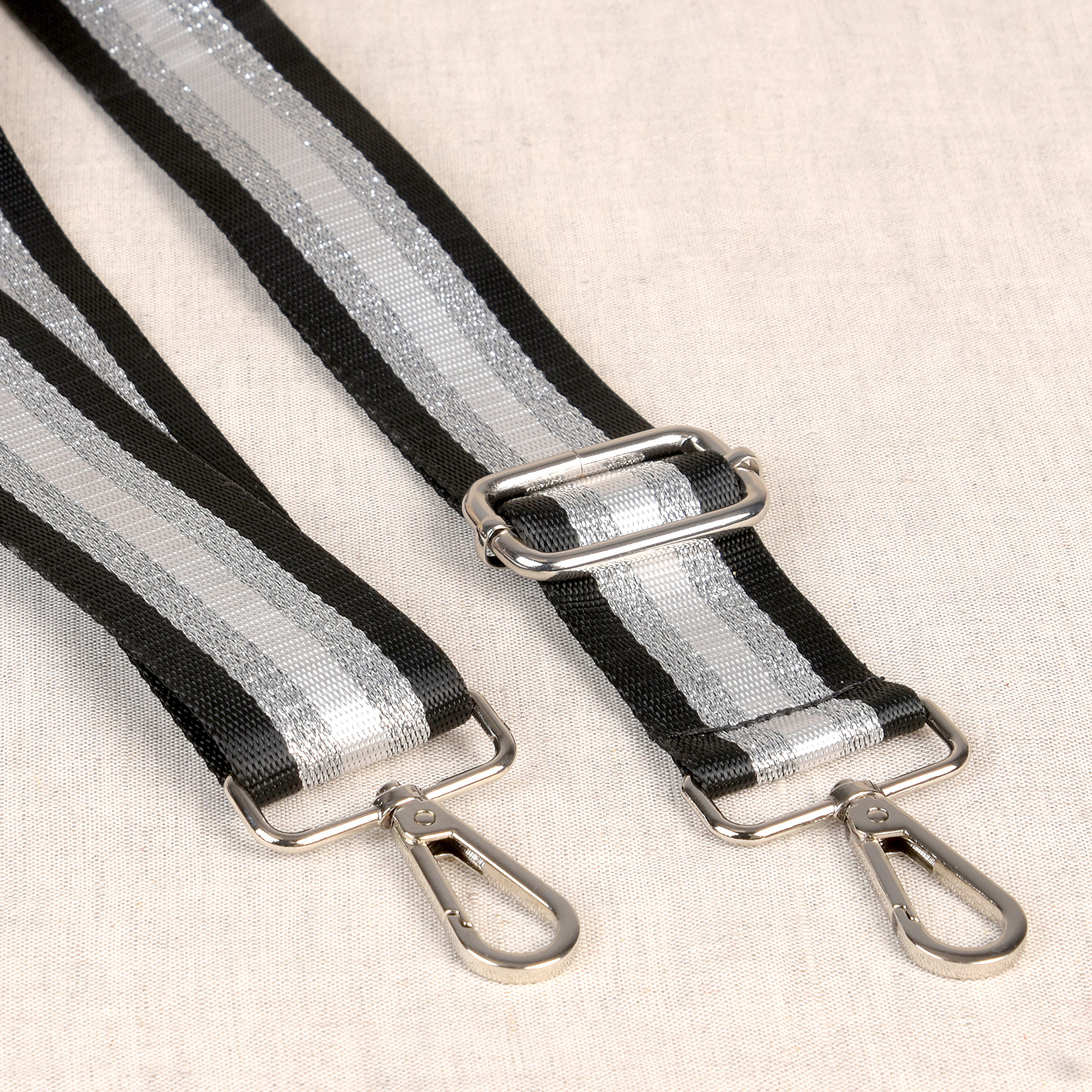 Shoulder Strap: Two-Tone: 140cm x 36mm: Black/Silver - Stephanoise ...