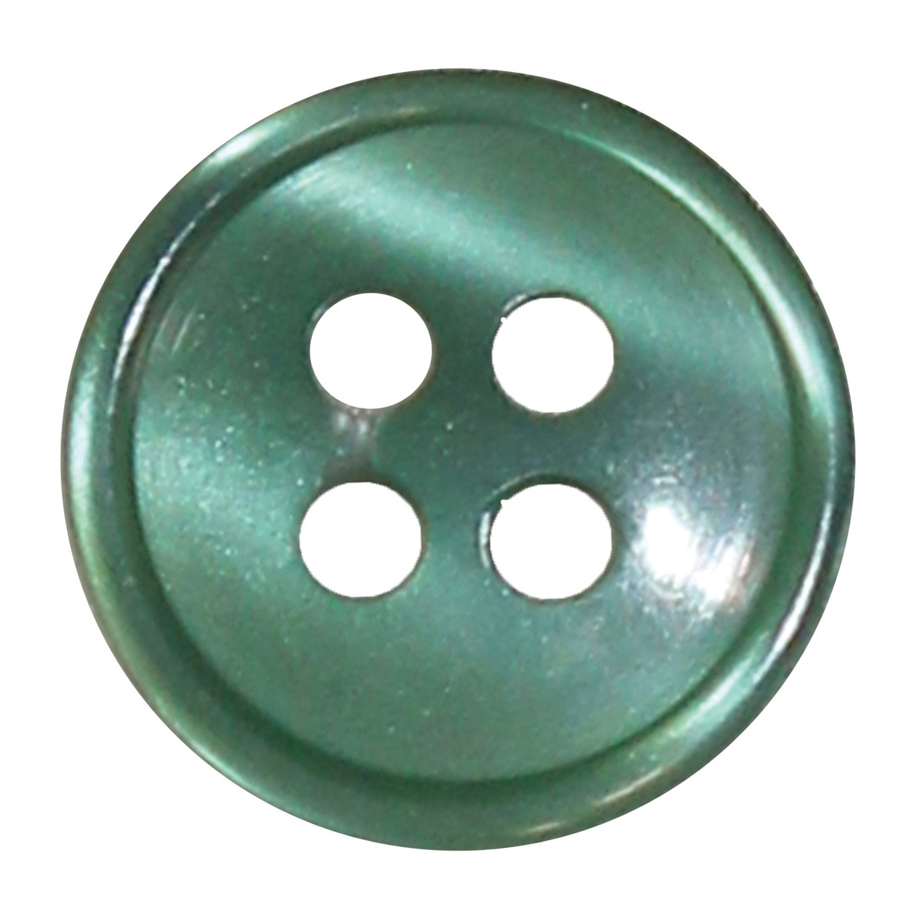 Buttons: 4-Hole: 13mm: Mid Green - Trimits Loose Buttons - Groves and Banks