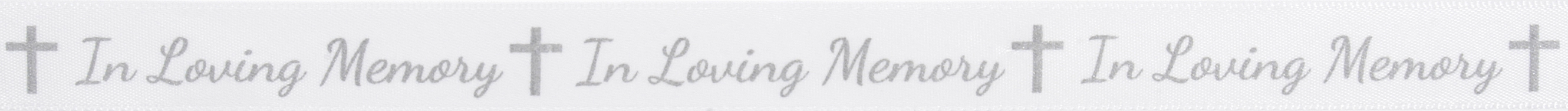 In Loving Memory: 20m x 15mm: Silver and White - Trimits - Groves and Banks