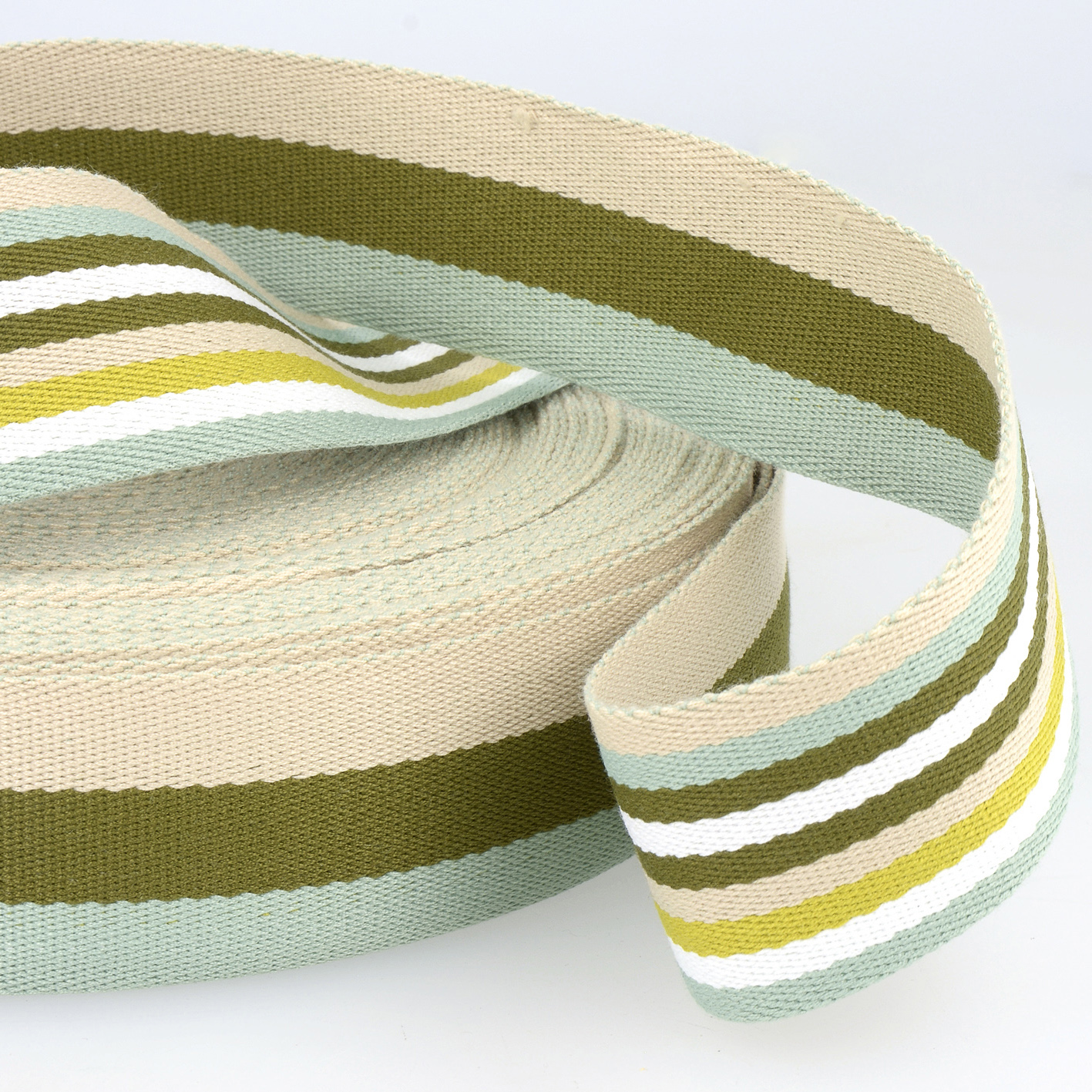 Trim: Webbing: Double-Sided Stripes: 20m x 40mm: Greens - Stephanoise ...