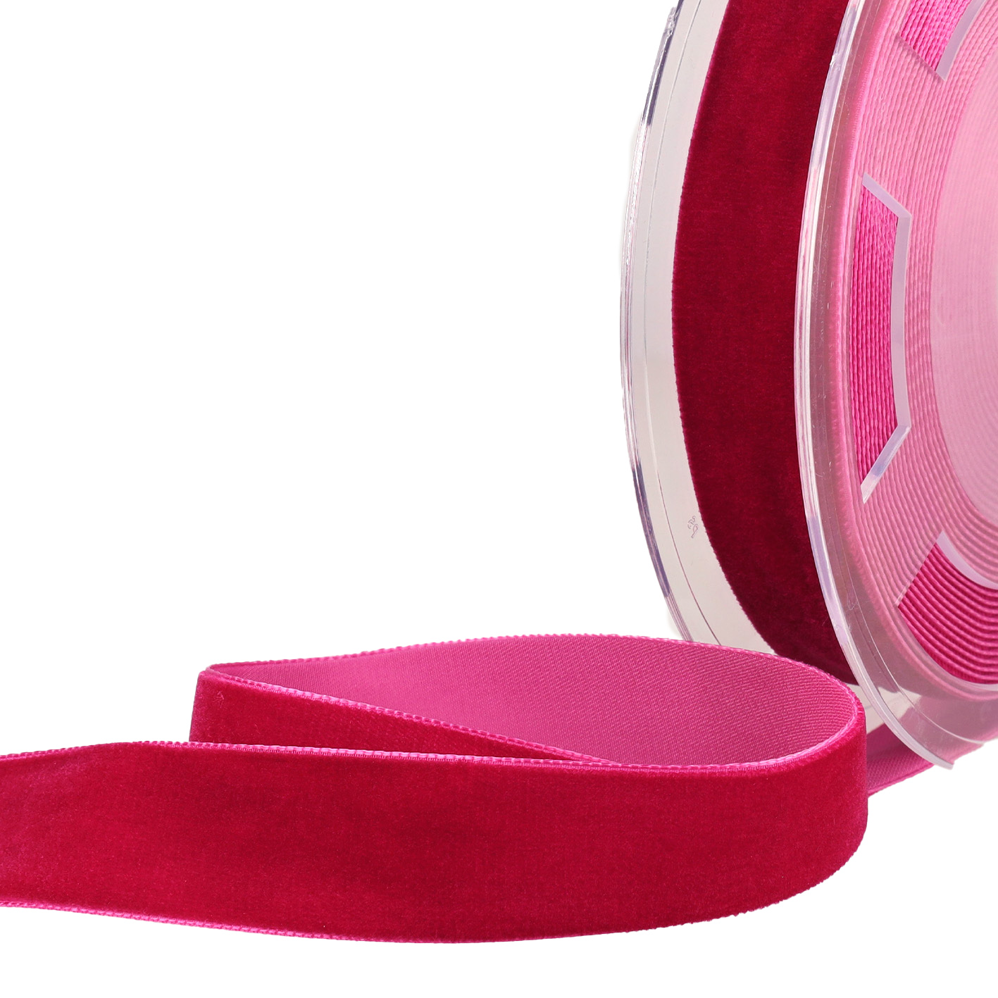 Ribbon: Velvet: 10m x 25mm: Raspberry - Stephanoise - Groves and Banks