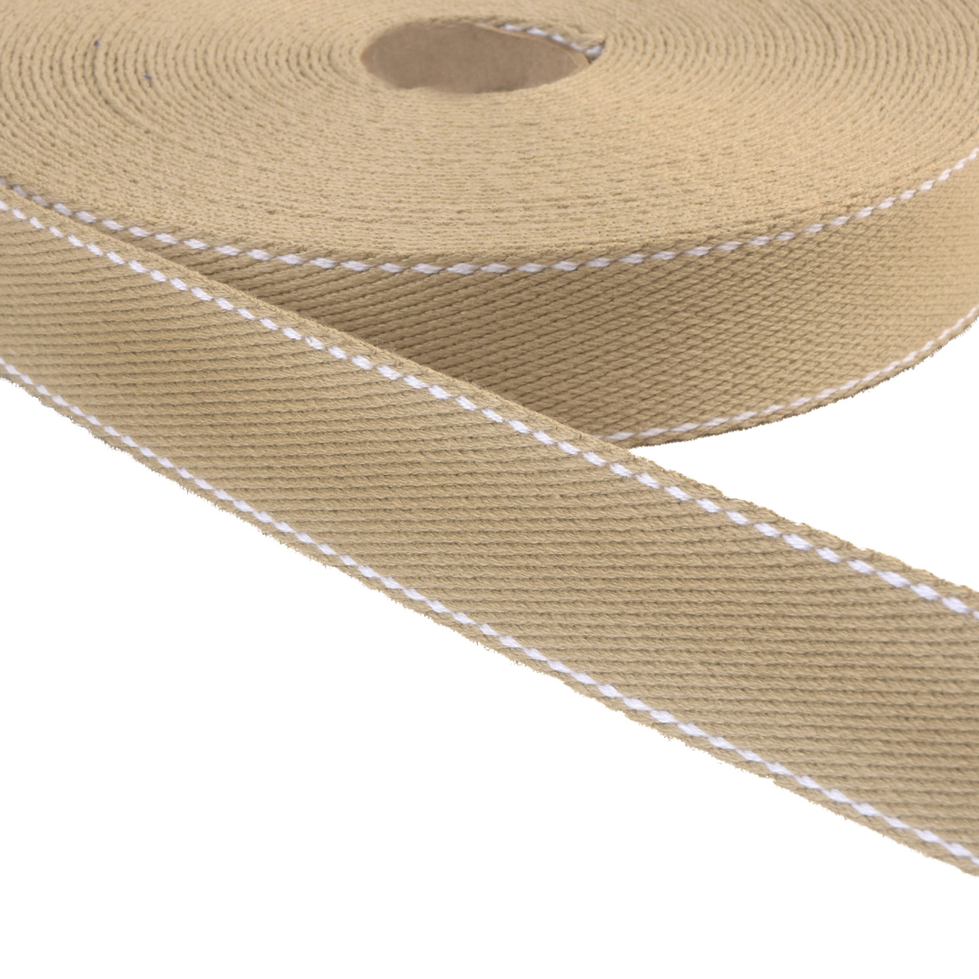 Trim: Webbing: Stitched: 20m x 30mm: Taupe - Stephanoise - Groves and Banks