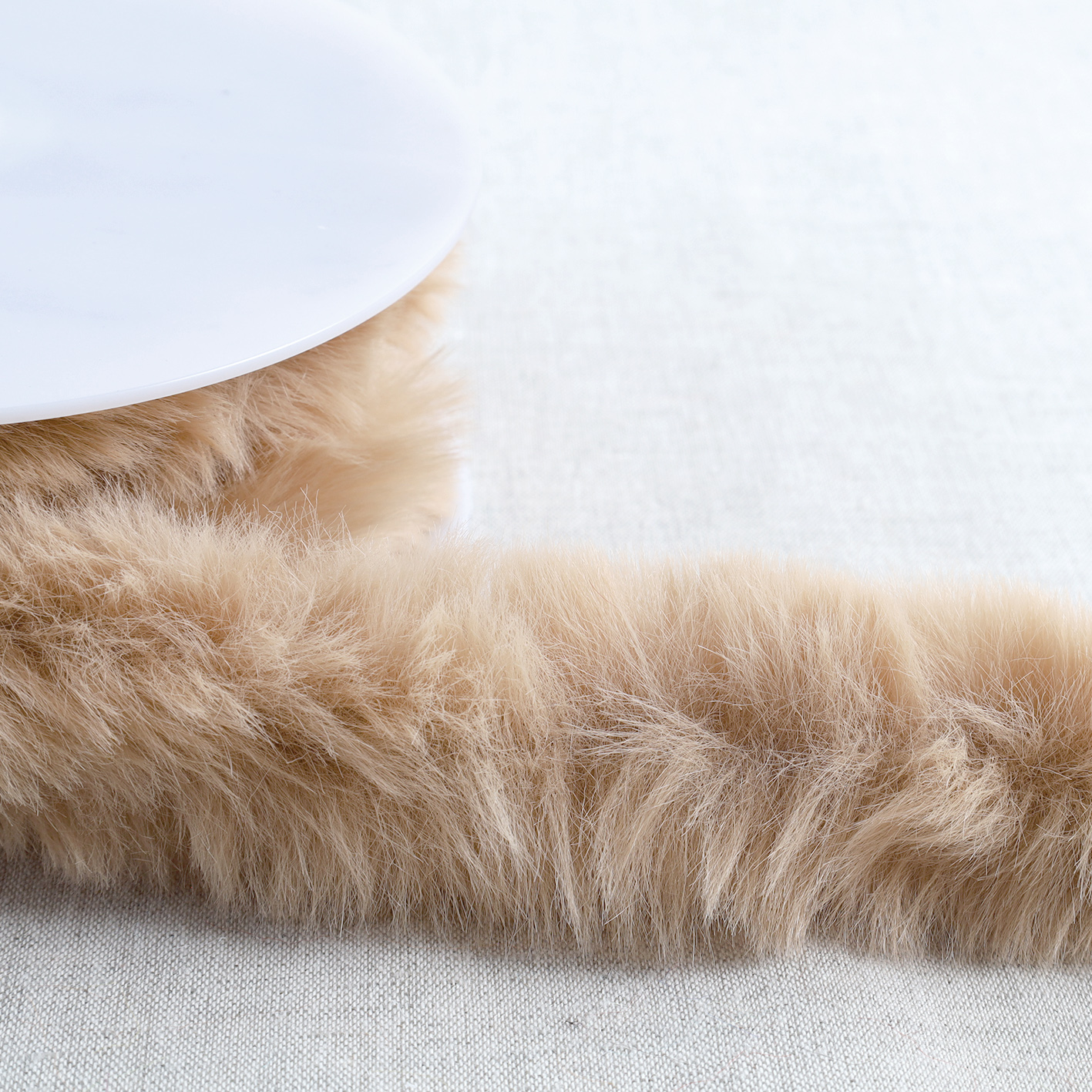 Trim: Piping: Faux Fur: 5m x 50mm: Taupe - Stephanoise - Groves and Banks