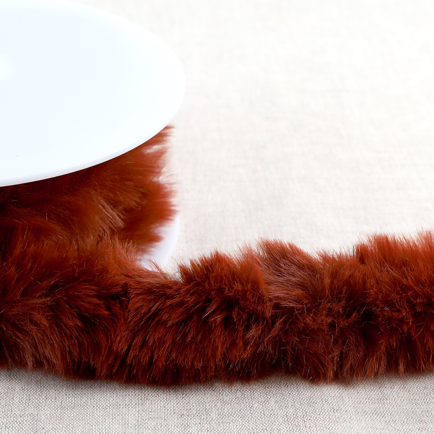 Trim: Piping: Faux Fur: 5m x 50mm: Rust - Stephanoise - Groves and Banks