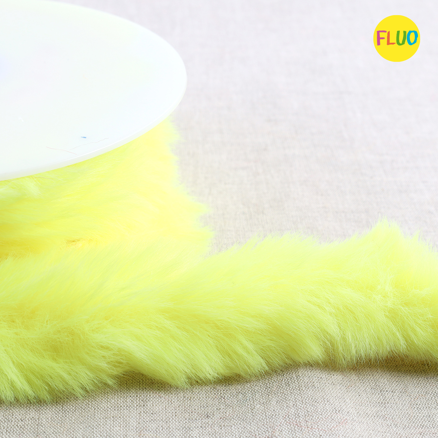 Trim: Piping: Faux Fur: 5m x 50mm: Neon Yellow - Stephanoise - Groves ...