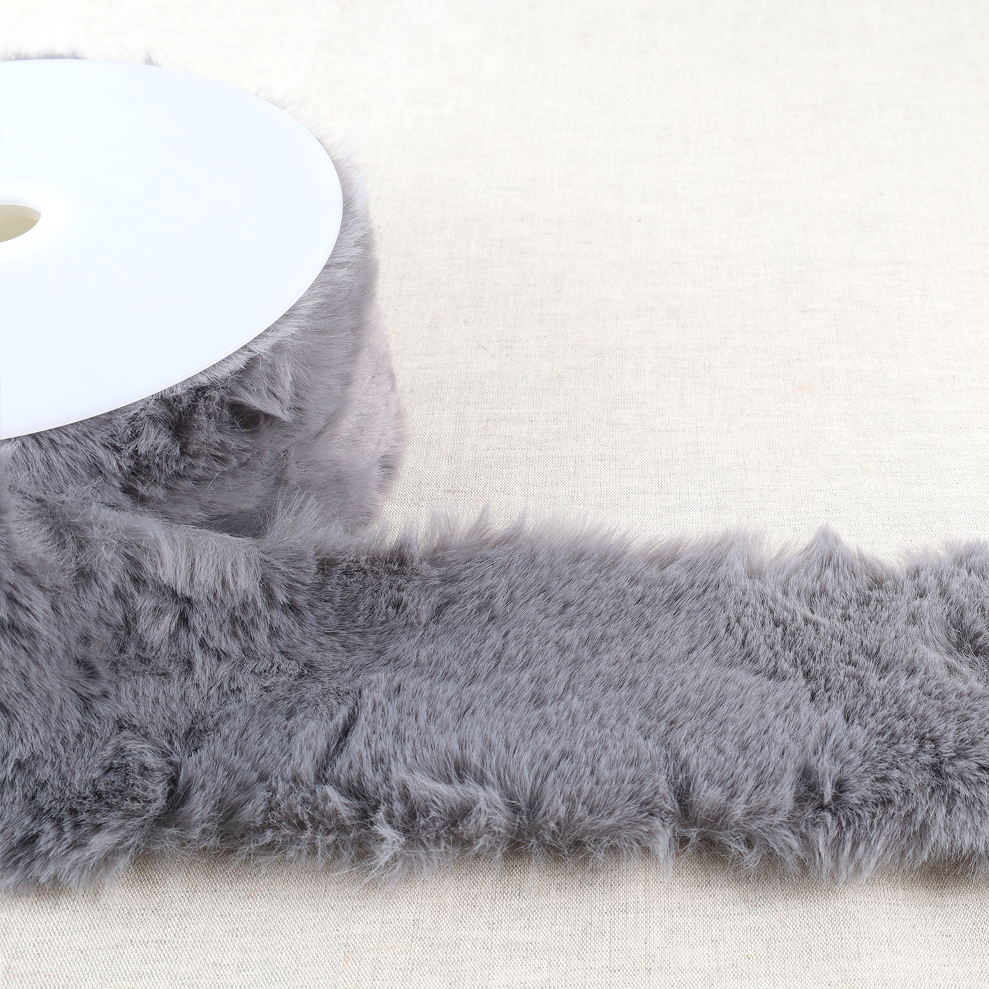Trim: Faux Fur: 4m x 80mm: Grey - Stephanoise - Groves and Banks