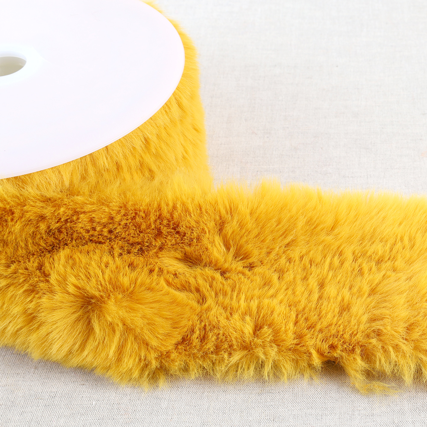 Trim: Faux Fur: 4m x 80mm: Mustard - Stephanoise - Groves and Banks