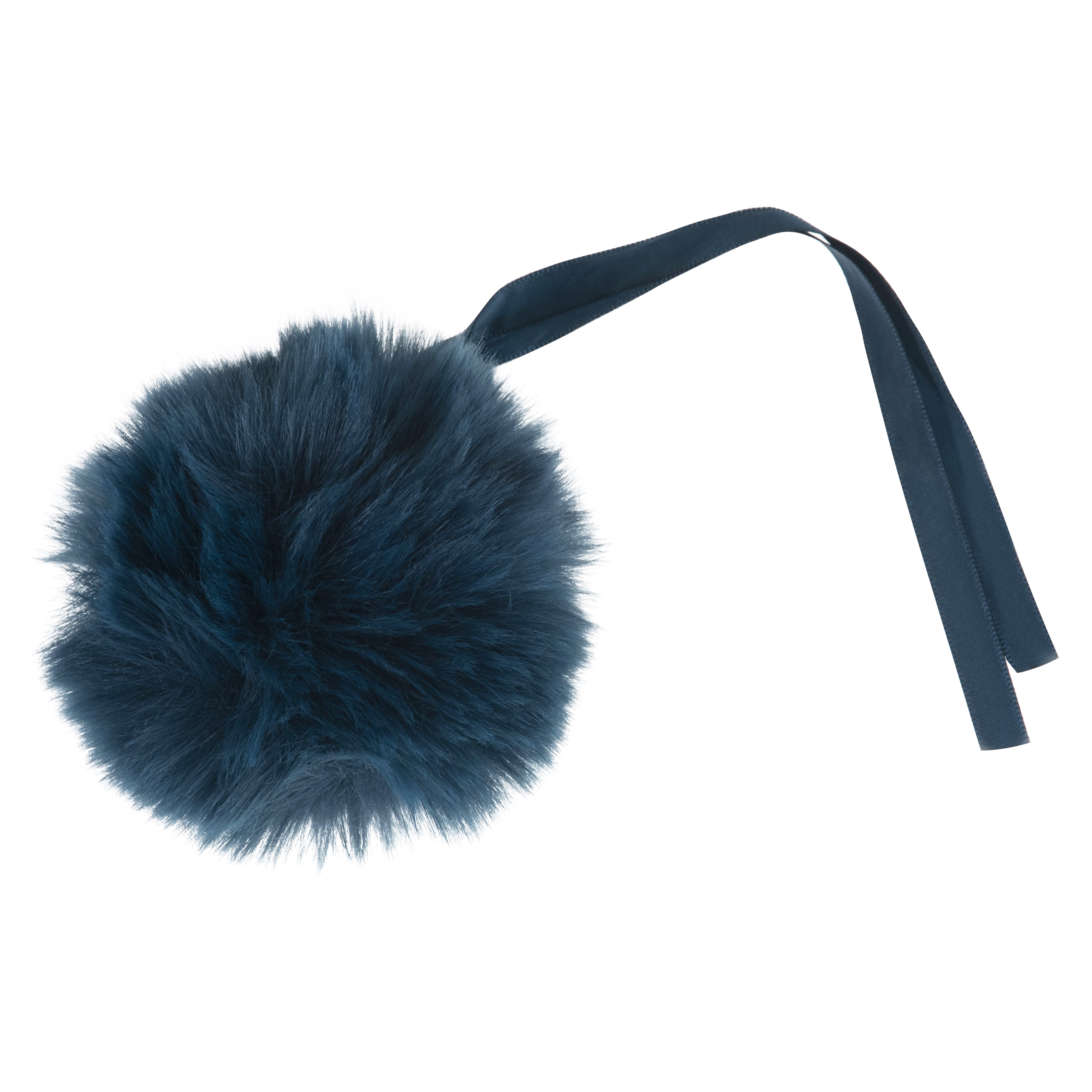 Pom Pom: Faux Fur: 11cm: 1 Piece: Teal - Trimits - Groves and Banks