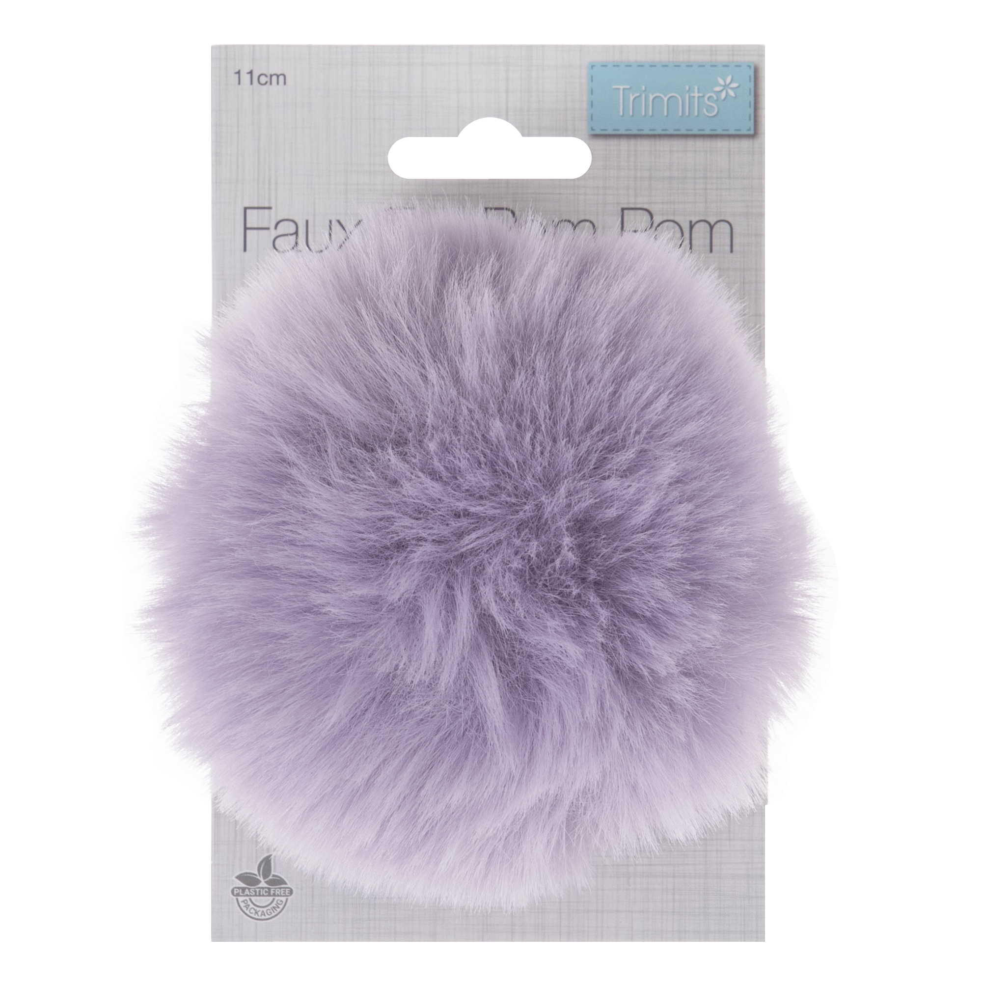 Pom Pom: Faux Fur: 11cm: 1 Piece: Lilac - Trimits - Groves and Banks