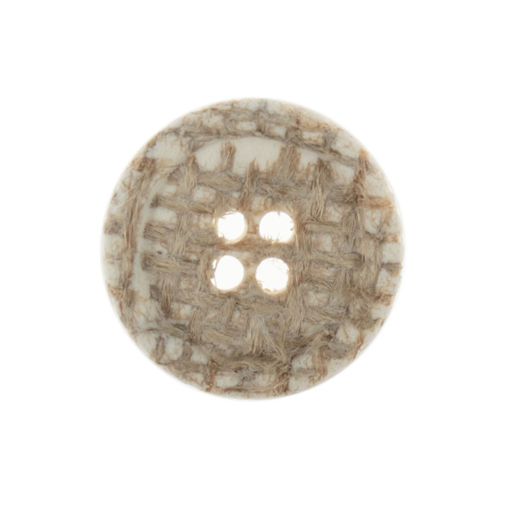 Button: Eco-Conscious: Jute: 4 Hole: 18mm: Natural - Trimits Loose ...