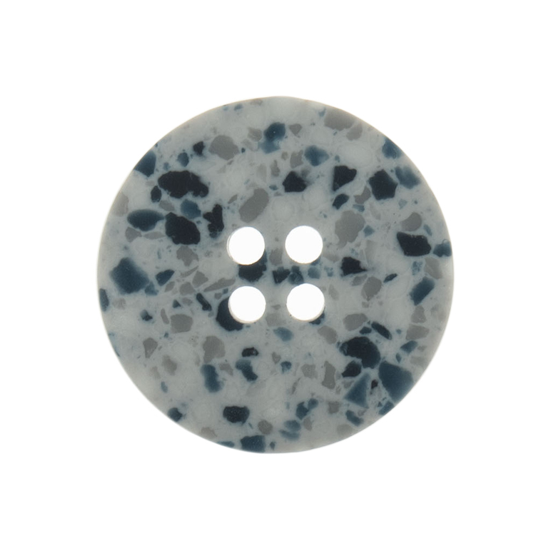Button: Eco-Conscious: Recycled Plastic Scrap: 4 Hole: 20mm: Silver ...