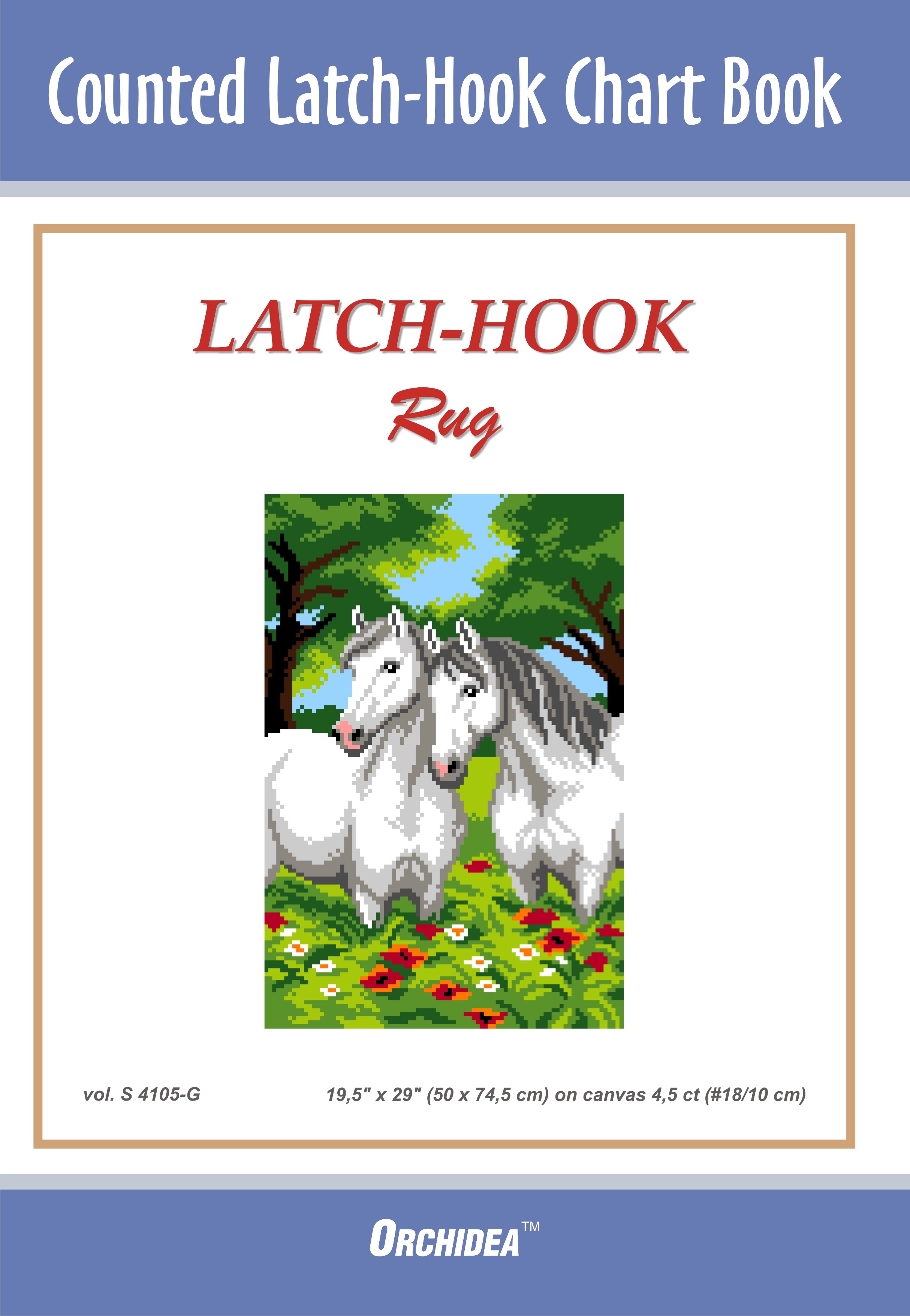 Latch Hook Chart: Horses on a Meadow - Orchidea - Groves and Banks