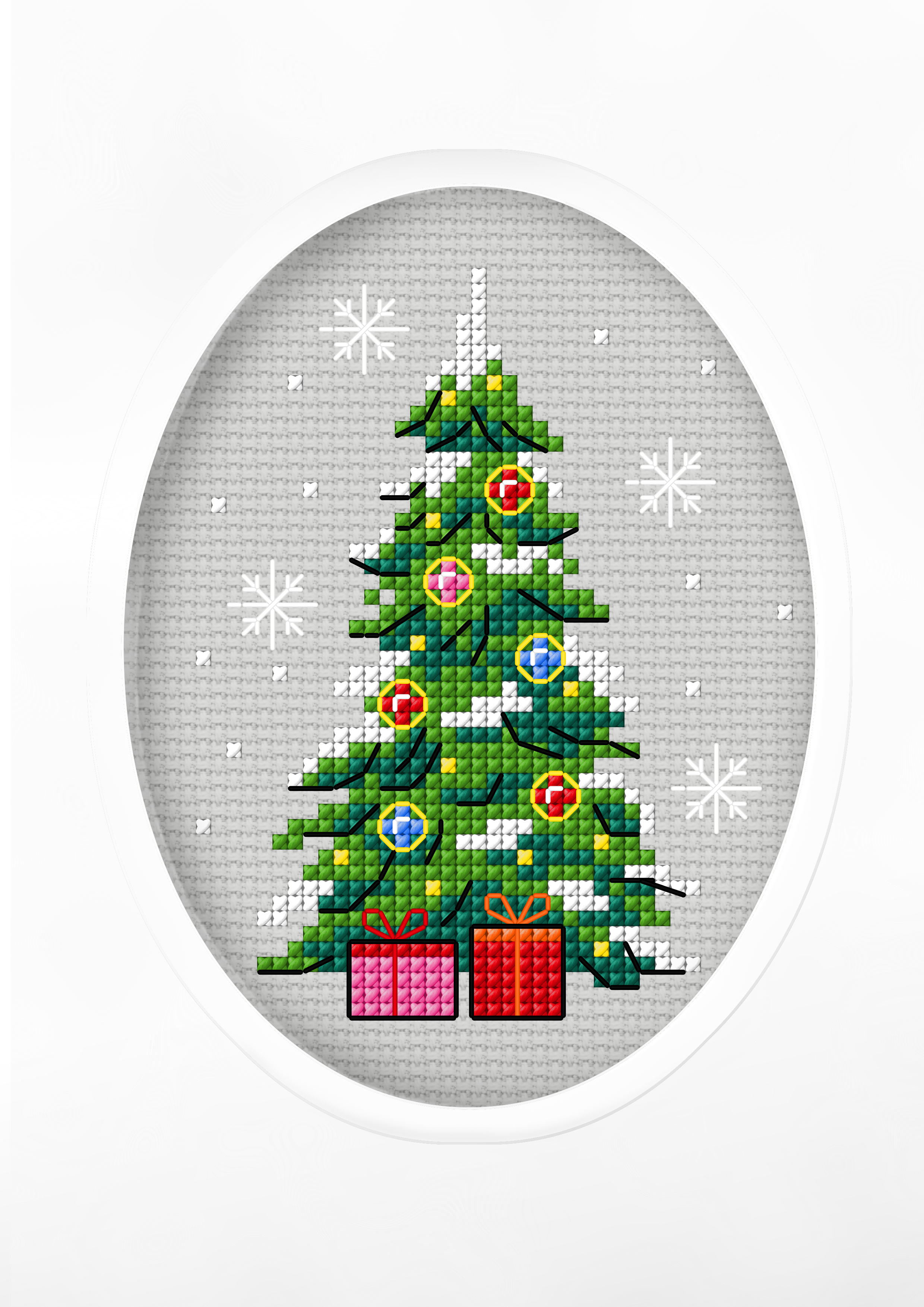Counted Cross Stitch Kit: Greetings Card: Christmas Tree - Orchidea ...