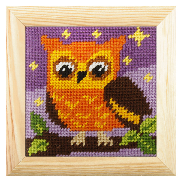 Needlepoint Kit: My First Embroidery: Mini: Owl - Orchidea - Groves and ...