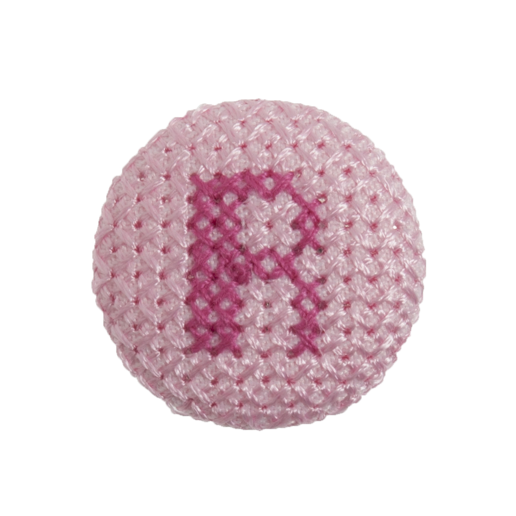 Buttons: Alphabet: Cross Stitch: 25mm: Fuchsia on Pink: Letter R ...