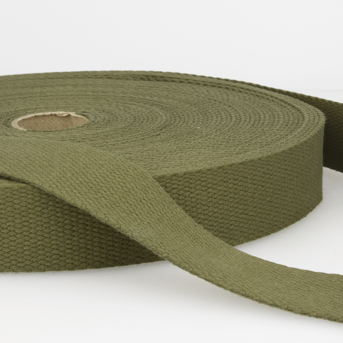 Trim: Webbing: Cotton: 20m x 30mm: Khaki - Stephanoise - Groves and Banks