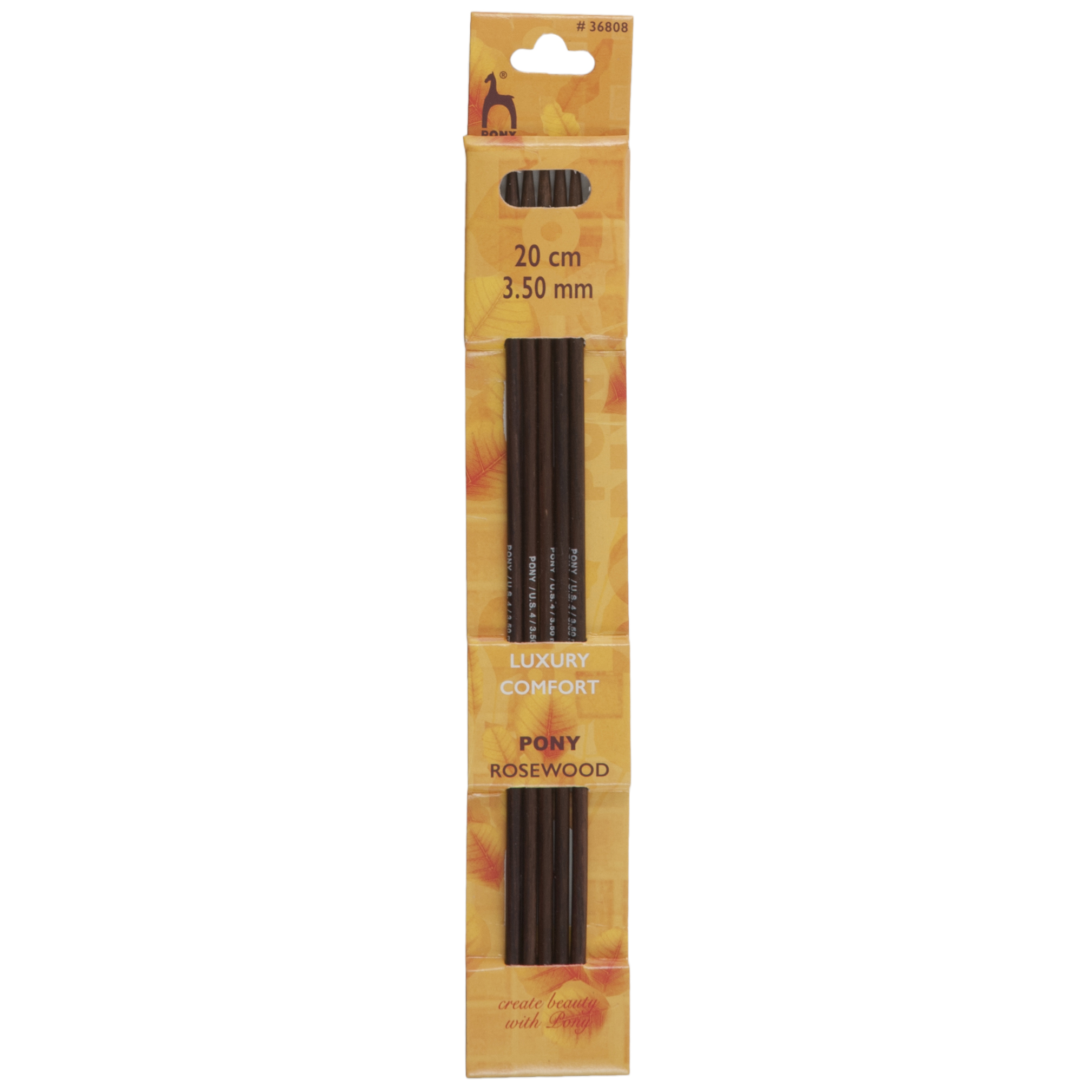 Knitting Pins: Double-Ended: Set of 5: Rosewood: 20cm x 3.50mm - Pony ...