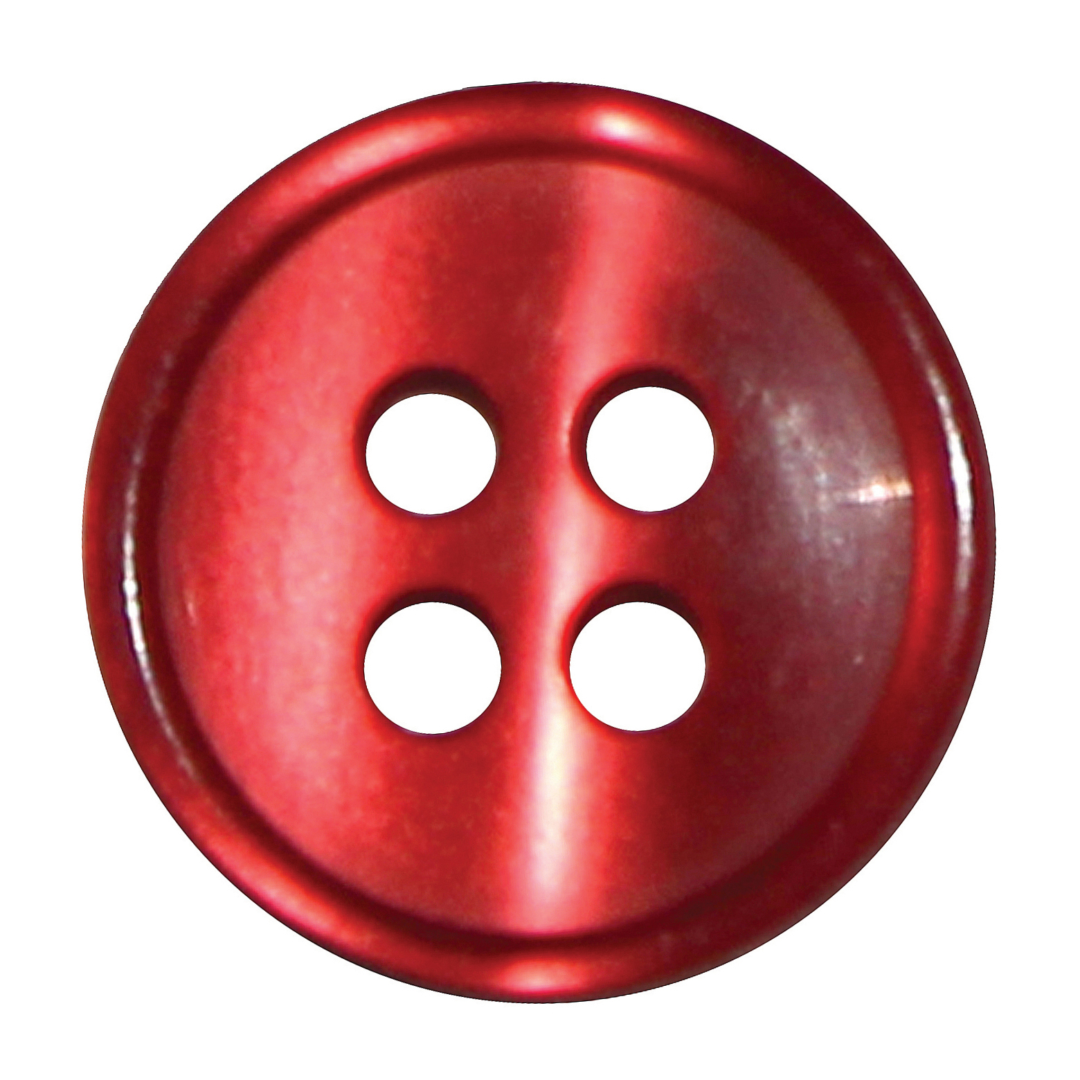 Buttons: 4-Hole: 13mm: Red - Trimits Loose Buttons - Groves and Banks