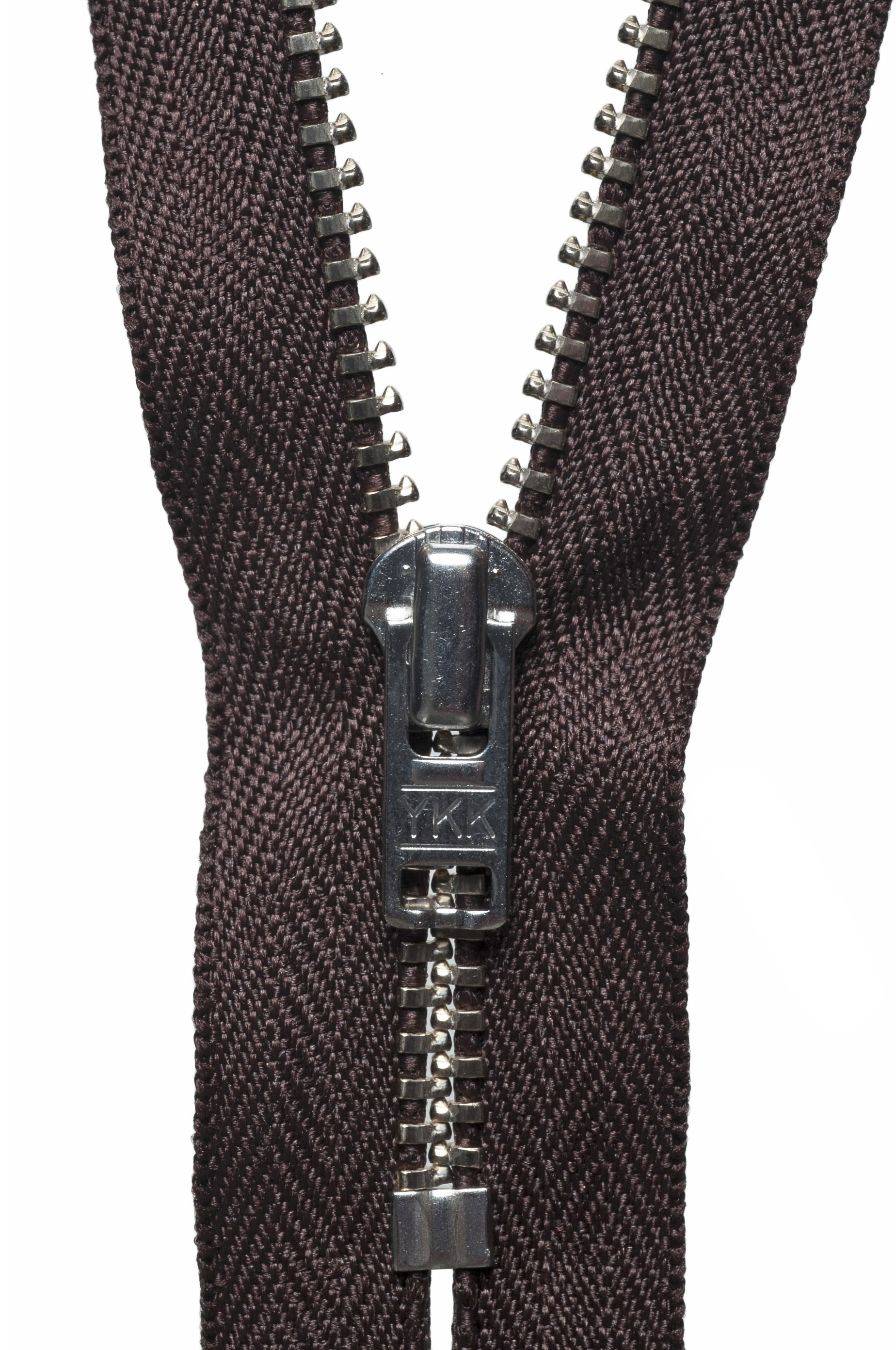 Metal Trouser Zip: 15cm or 5.90in: Brown - YKK - Groves and Banks