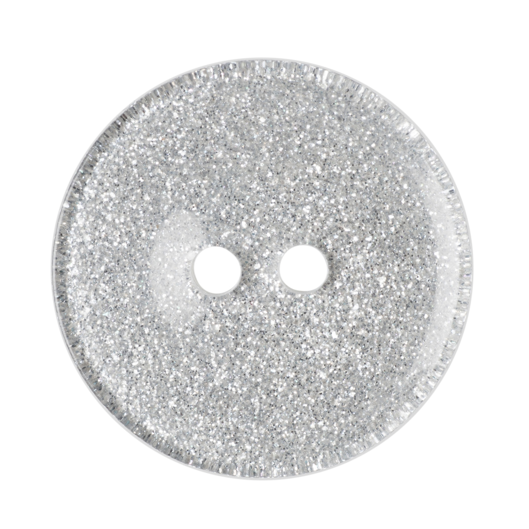 Buttons: Glitter: Round: 20mm: Silver - Trimits Loose Buttons - Groves ...