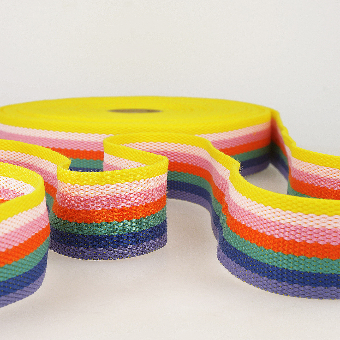 Trim: Webbing: Striped: 20m x 40mm: Multi-Coloured: Bright ...