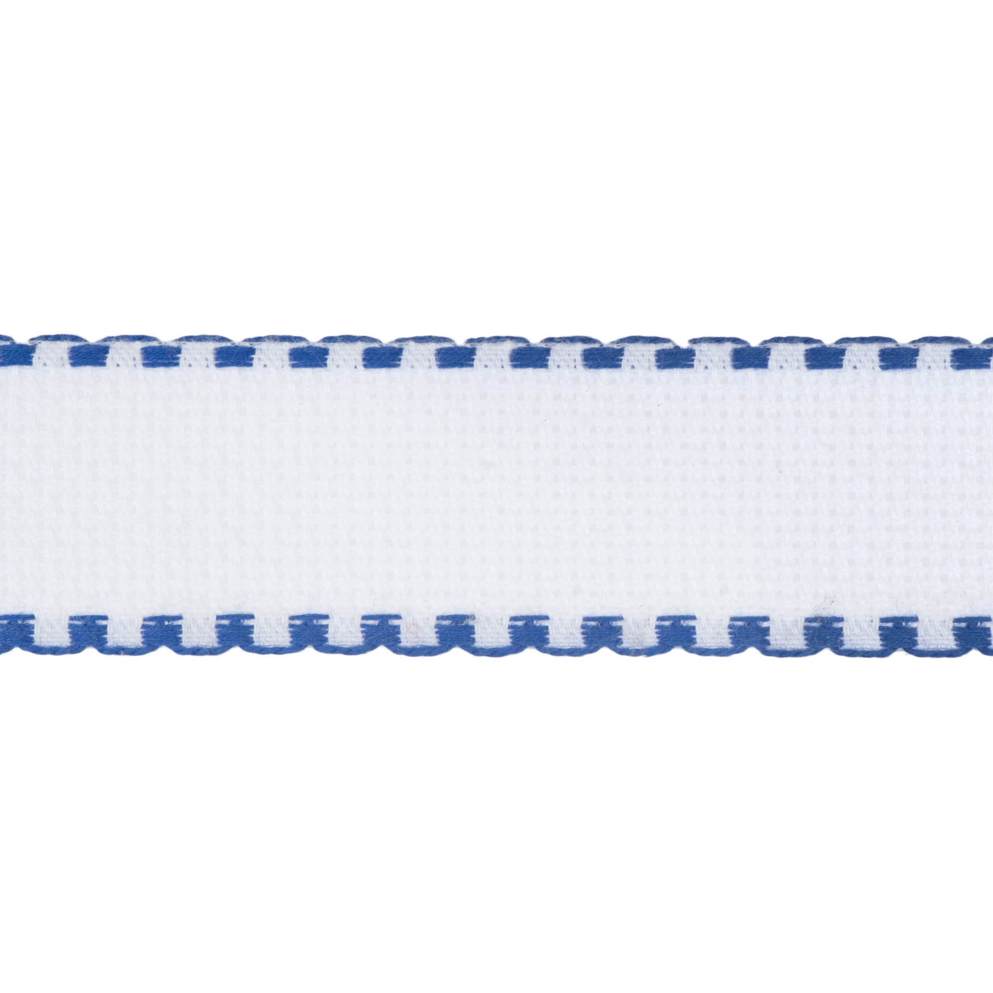 Needlecraft Fabric: Aida Band: 16 Count: 8m x 50mm: White and Royal ...