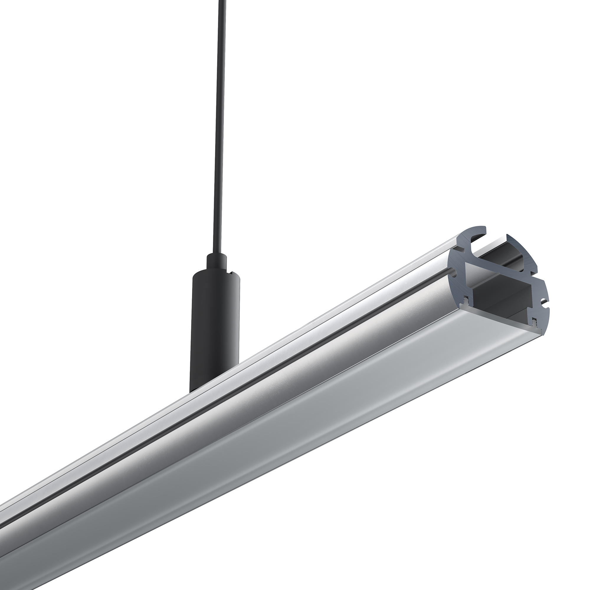 Perfilería colgante redonda LedFlex en acabado negro | SIMON