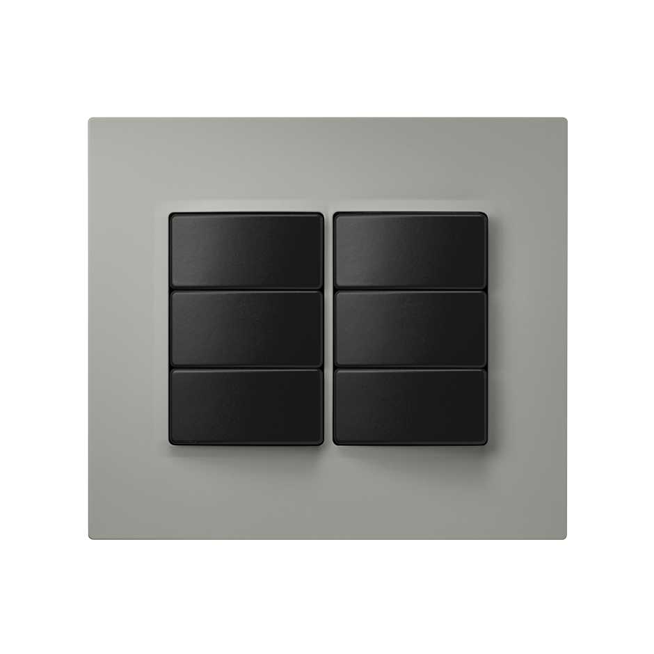 Placa 4x4 de 6 módulos chumbo Simon 82 Prisma | SIMON