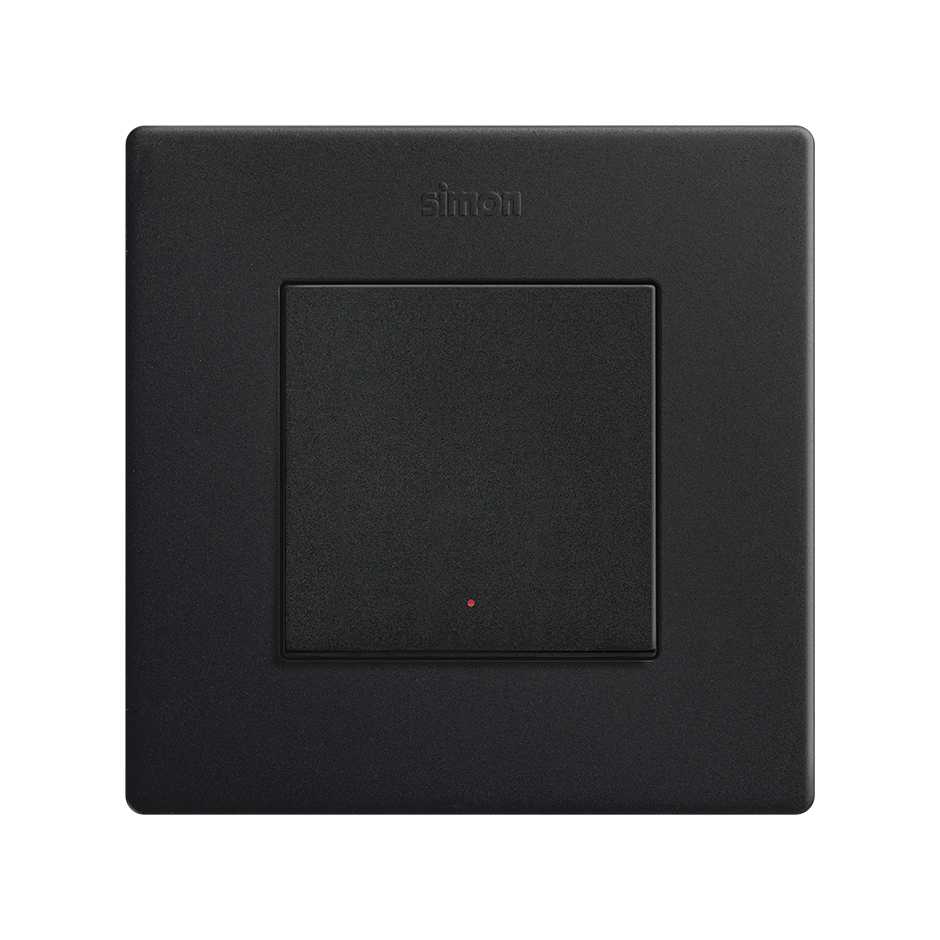 Interruptor bipolar 10AX 230 V~ com piloto incorporado preto mate Simon ...