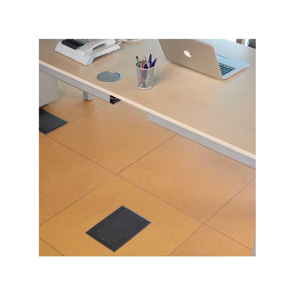 Circular shallow floor box for 6 elements in concrete or raised floor ...