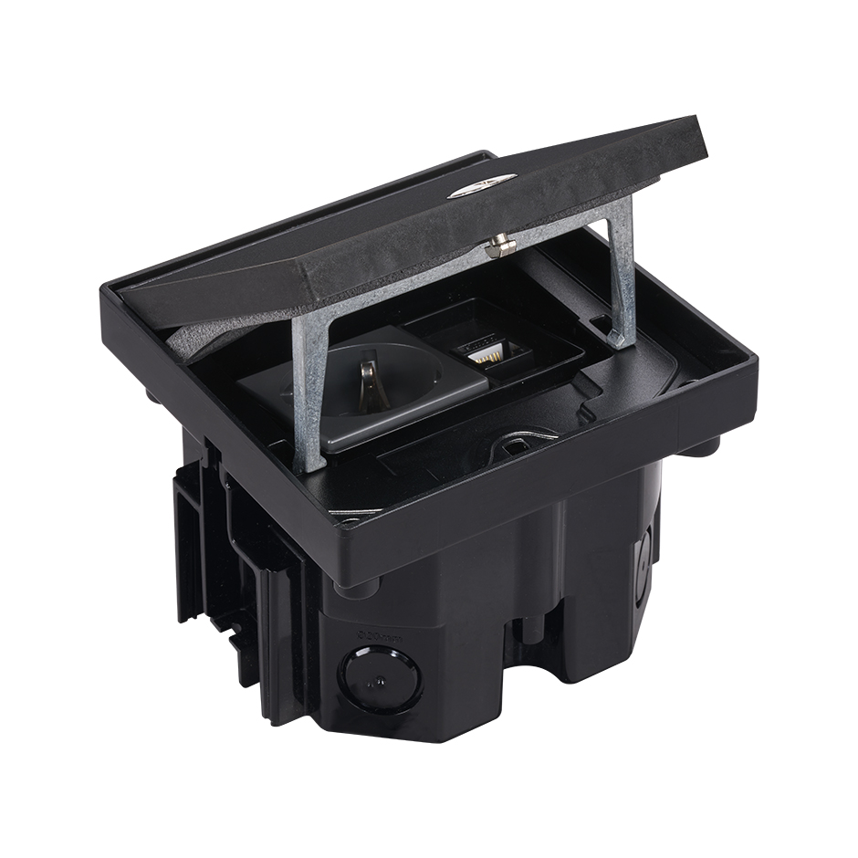 IP66 watertight concrete floor box kit with 1 schuko socket outlet + 1 ...