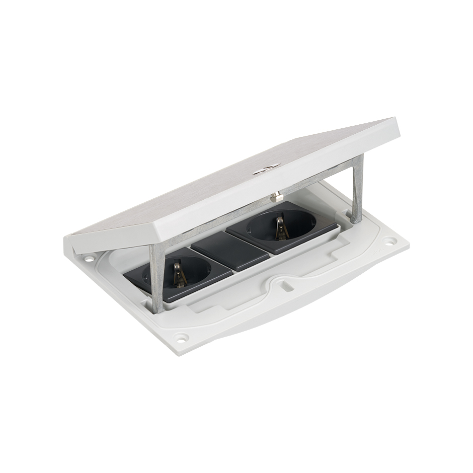IP66 Mechanism holder and manual frame with 2 schuko and 22,5x45mm K45 ...