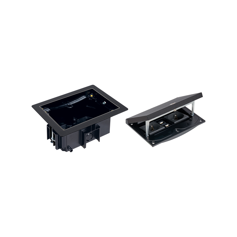 IP66 watertight raised floor box kit with 2 schuko socket outlets + 2 ...