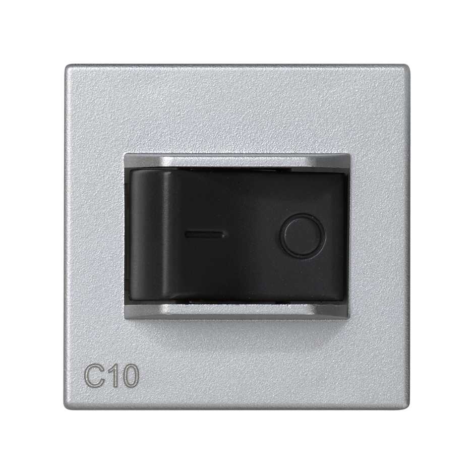 MCB 10A for 1 element with trim plate aluminium Simon K45 | SIMON