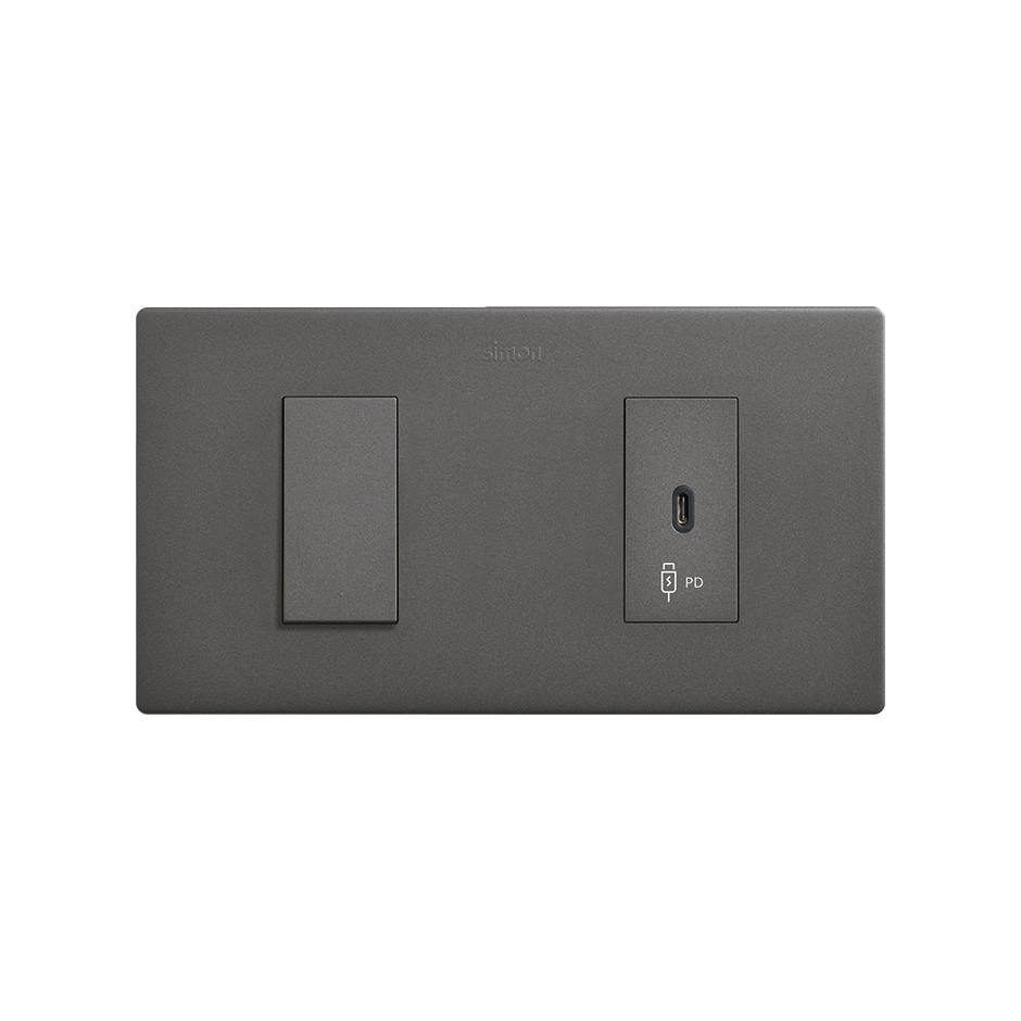 Carregador USB C 20W Power Delivery titânio Simon 270 | SIMON