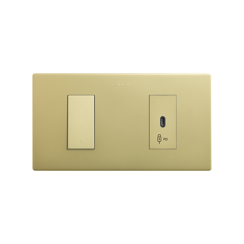 Carregador USB C 20W Power Delivery bronze Simon 270 | SIMON